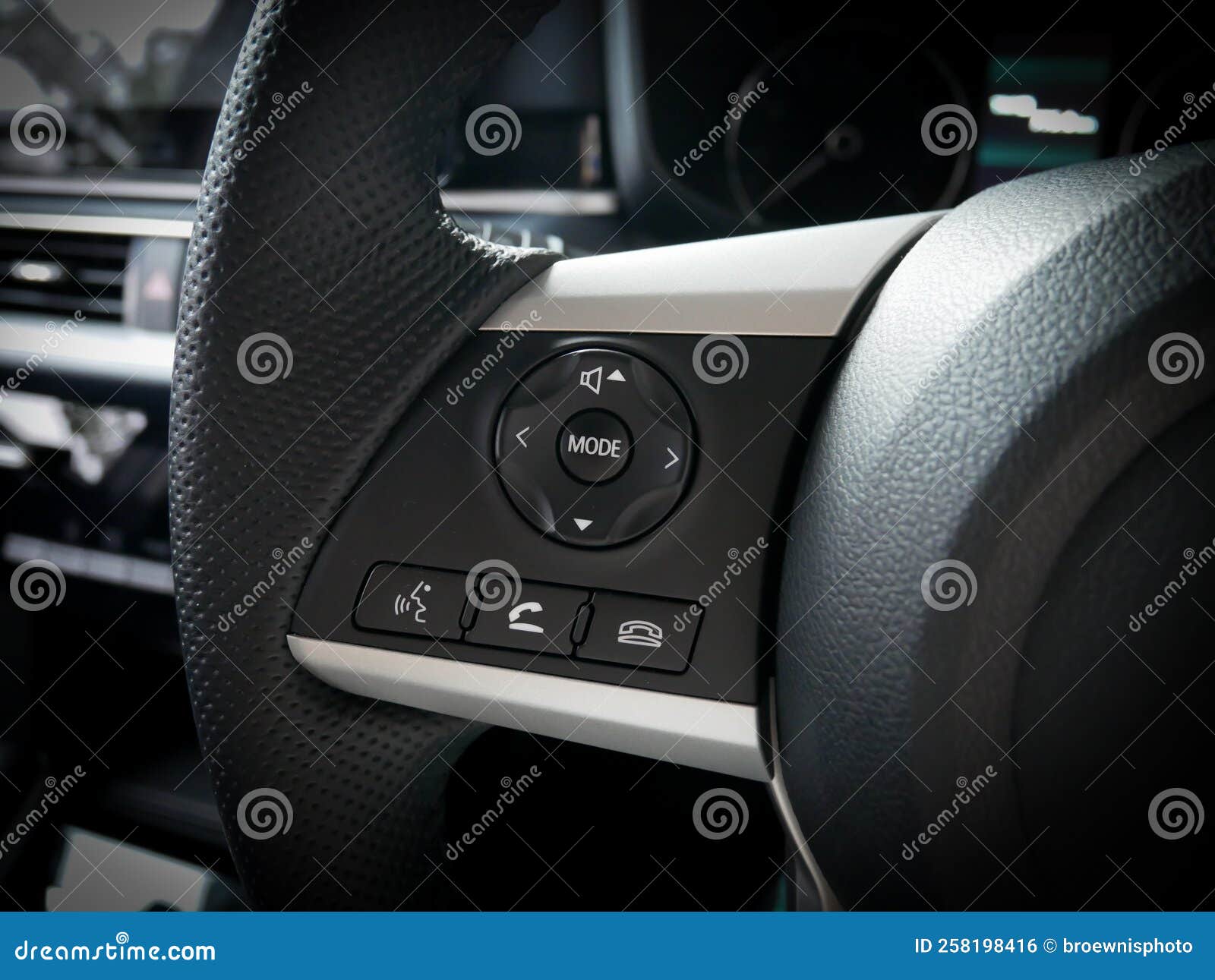 Steering Wheel Audio Control and Telephony Button Stock Photo - Image ...