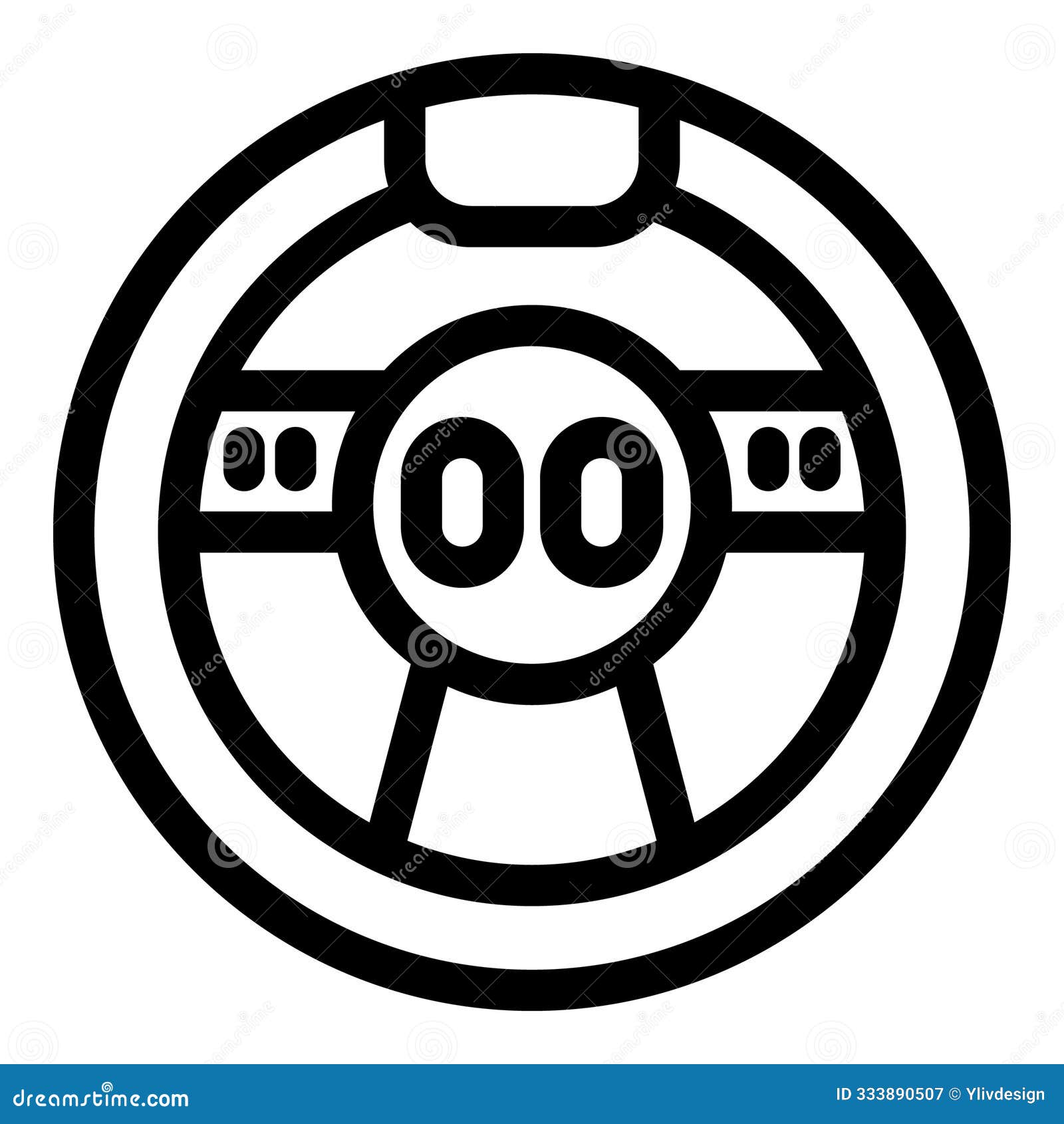 Steering Wheel with Buttons Displaying Double Zero Score Icon Stock ...