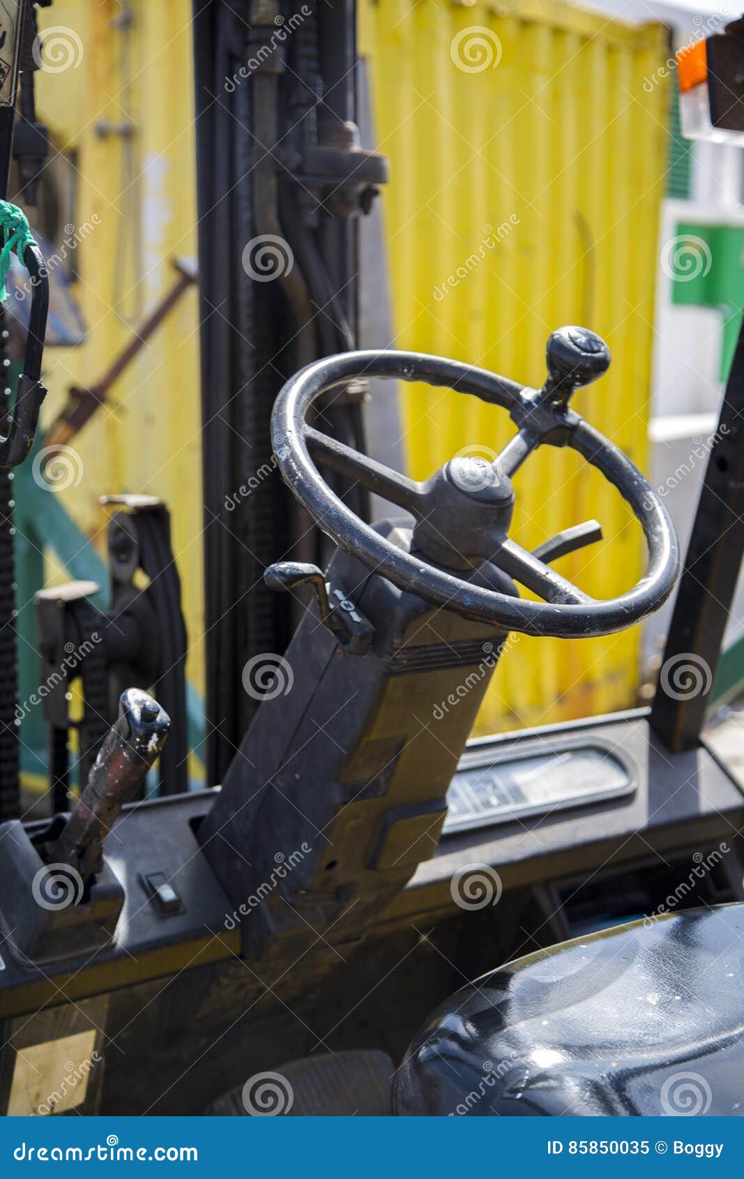 Steering wheel stock image. Image of interior, warehouse - 85850035