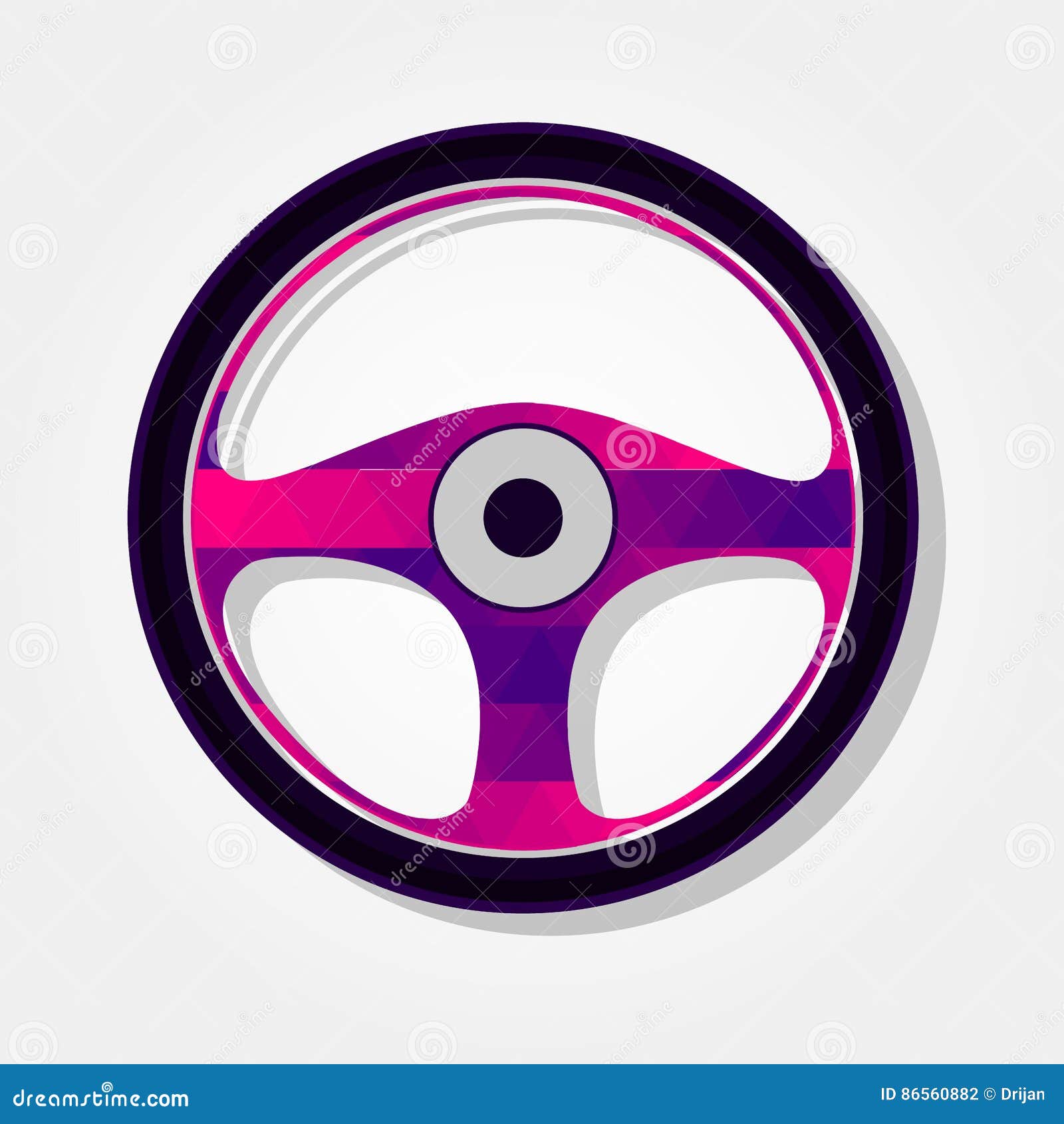 Steering Wheel with Colorful Triangles Stock Vector - Illustration of ...