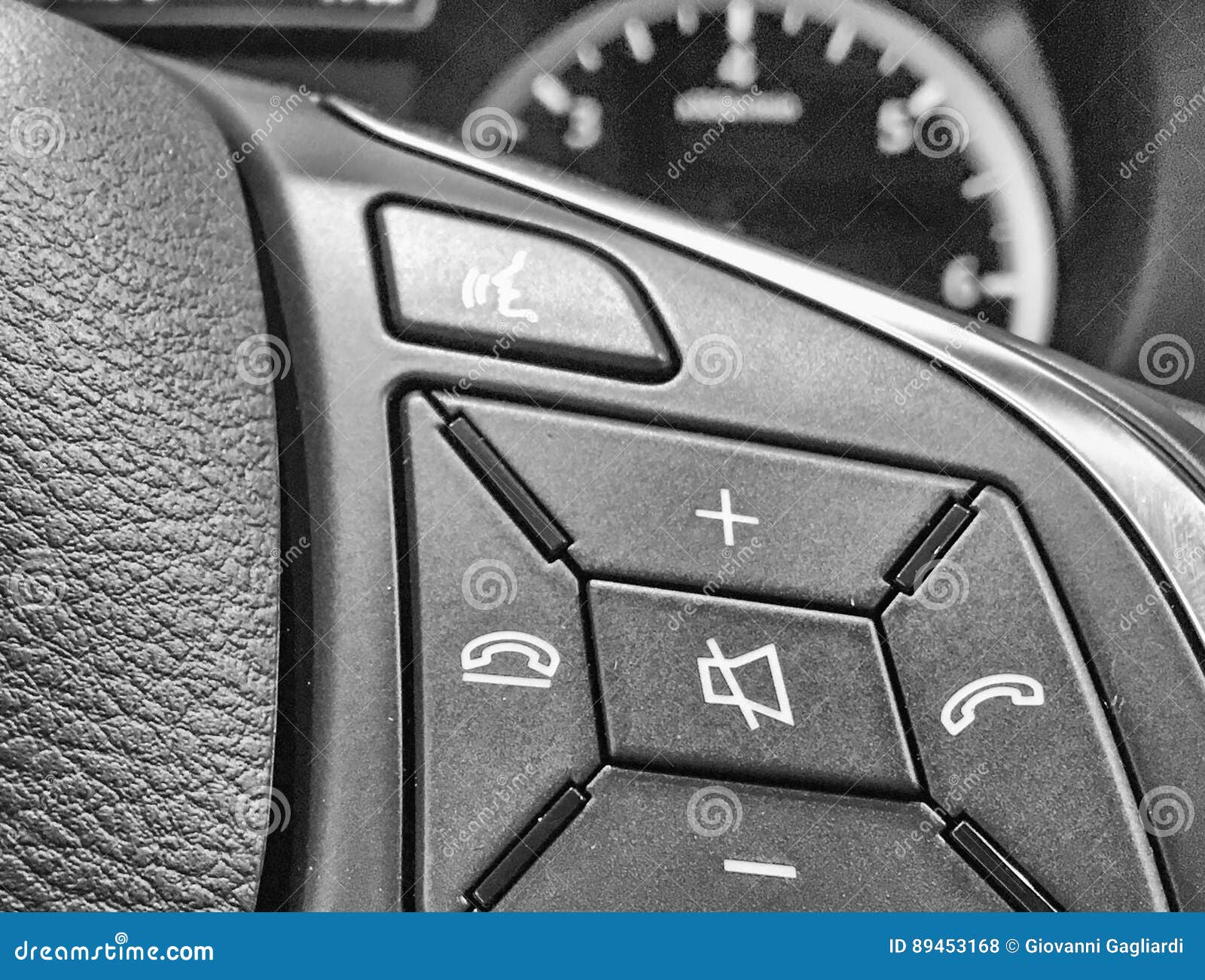 Steering Wheel Commands on a New Car Stock Photo - Image of inside ...