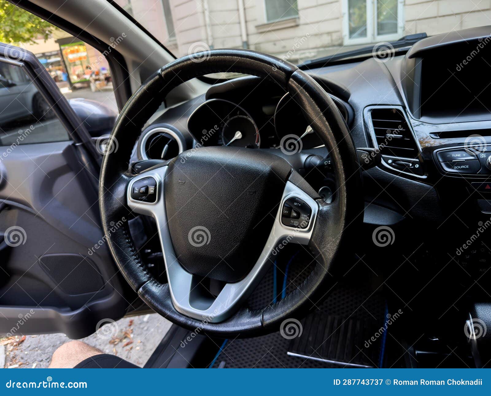 Steering Wheel Controls Car Clock Control Sensors Stock Image - Image ...