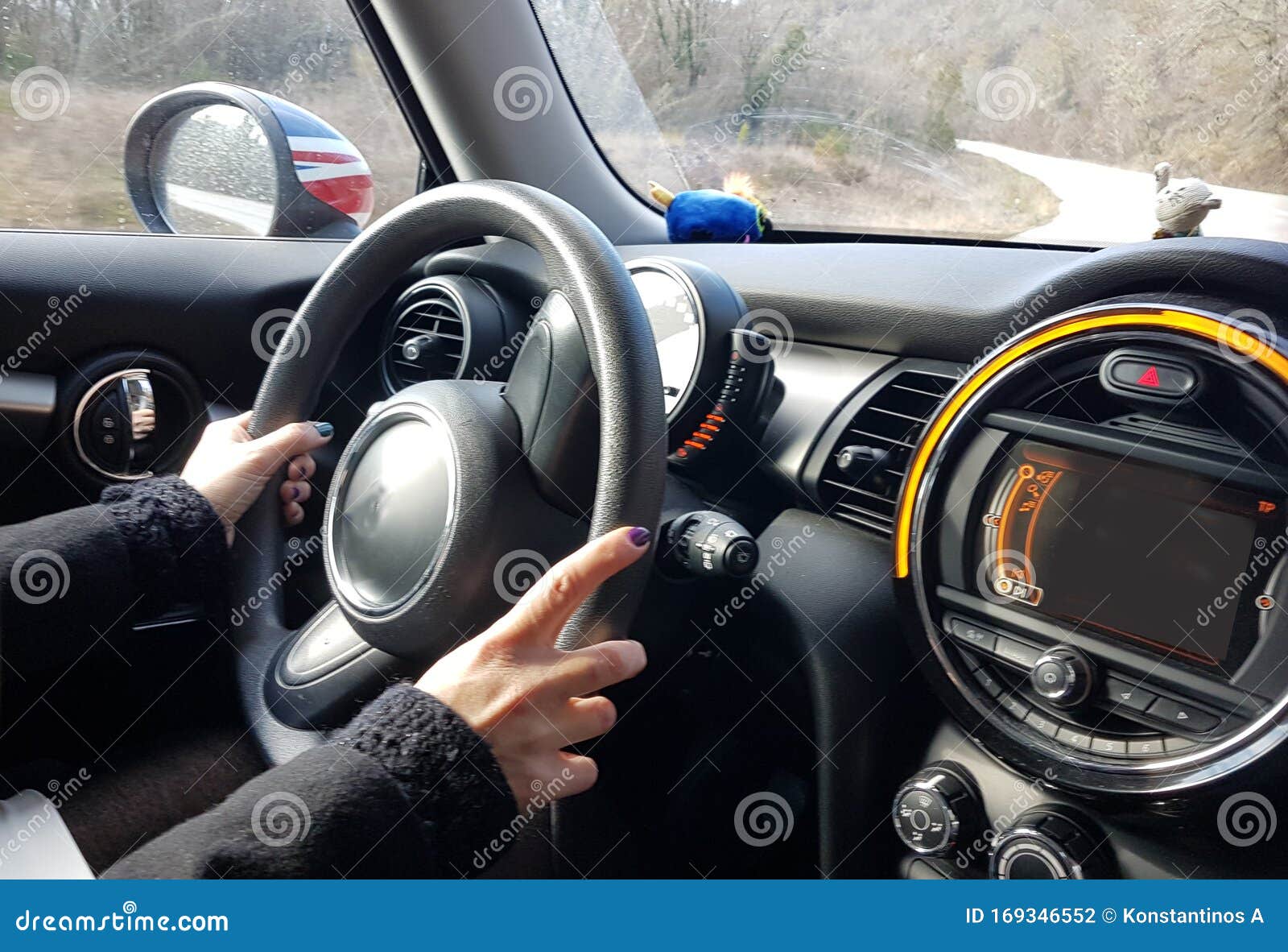 The Drivers Hands On The Steering Wheel Of Public Transport. Trolleybus ...