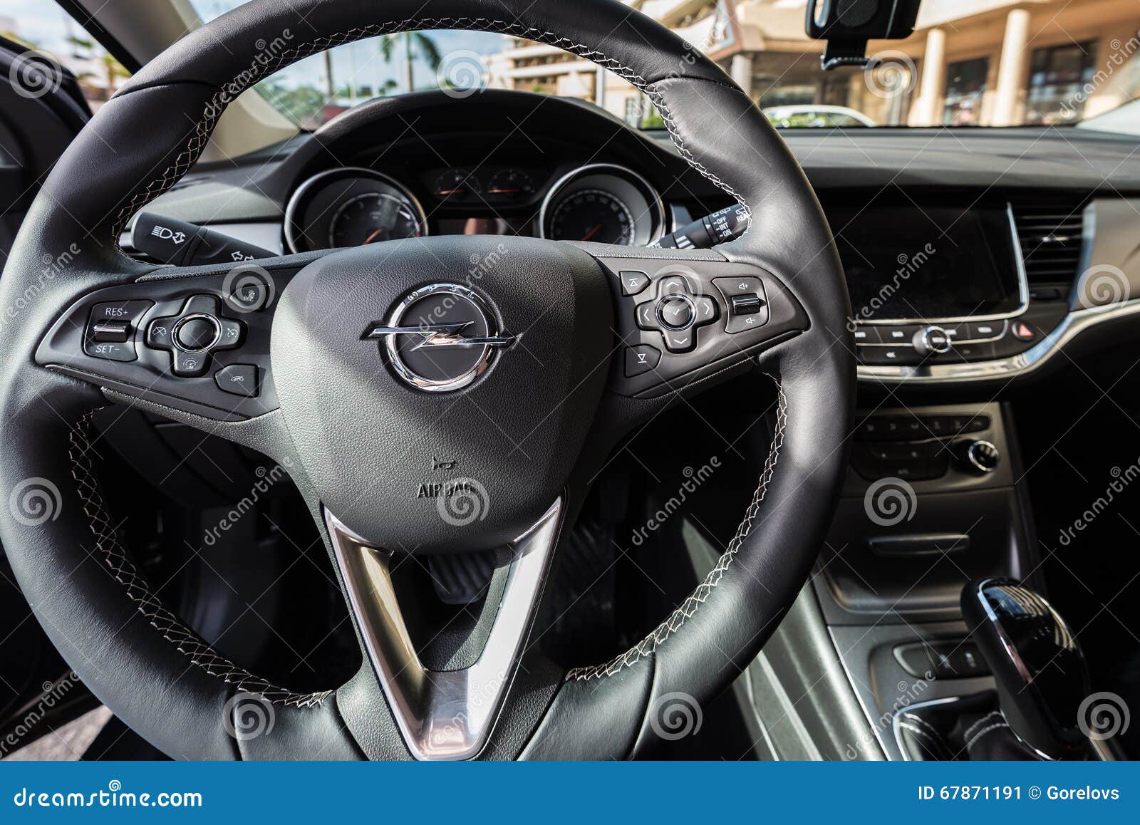 Steering Wheel and Front Console Closeup of Opel Astra Editorial Photo ...