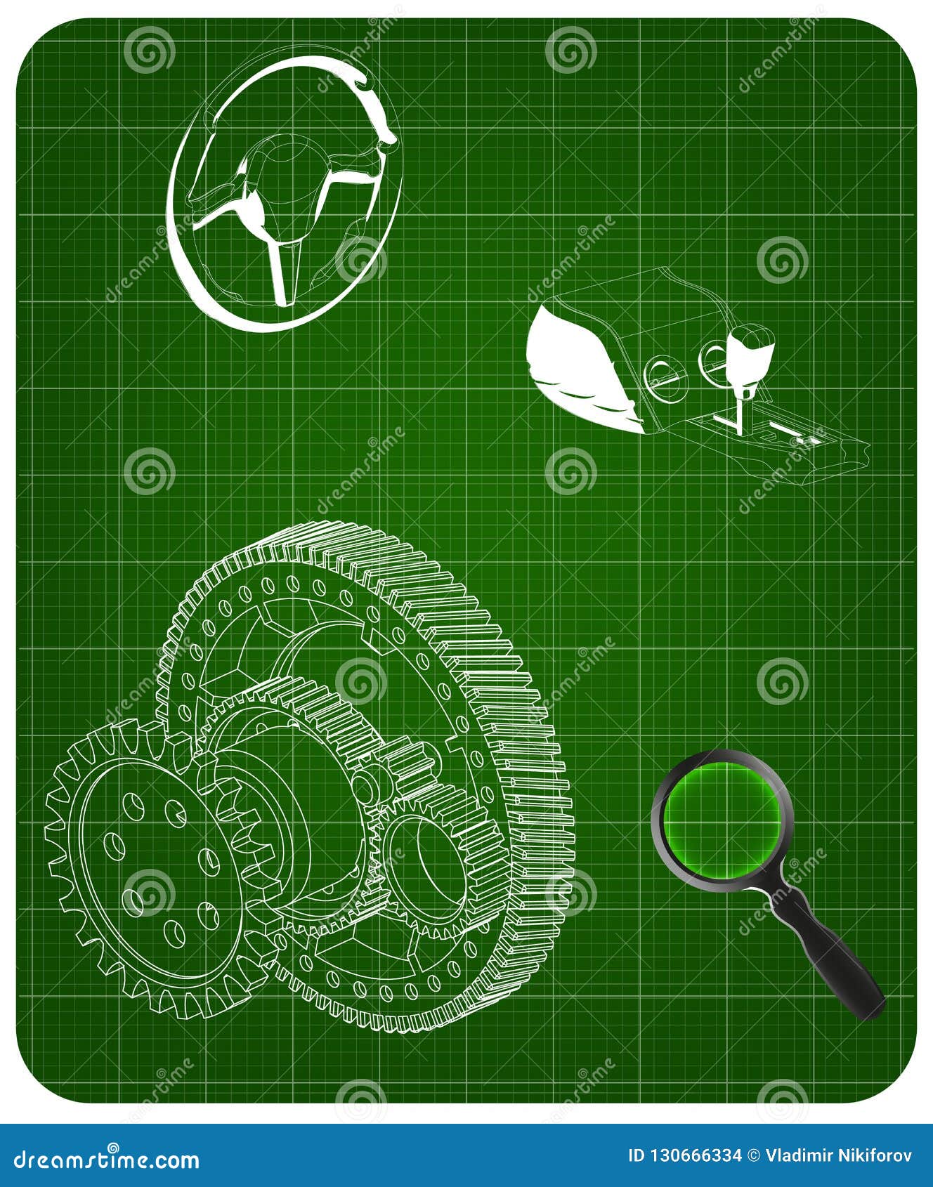Steering Wheel, Gearbox and Gear Mechanism Stock Vector - Illustration ... Steering Wheel, Gearbox and Gear Mechanism Stock Vector - Illustration ...