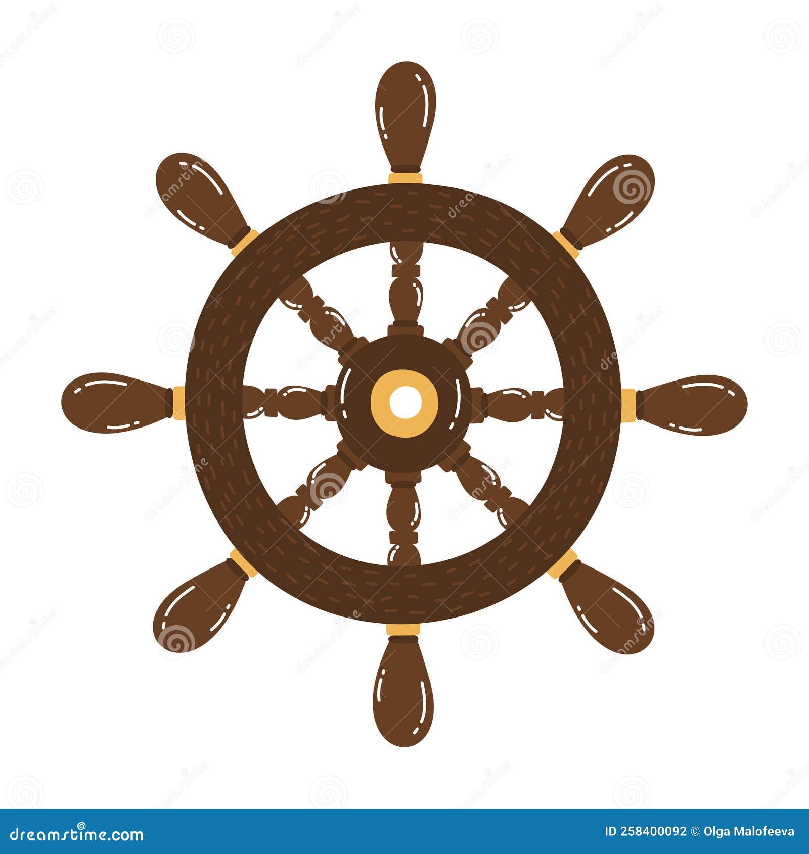 Steering Wheel Helm Flat Cartoon Vector Icon Stock Vector ...