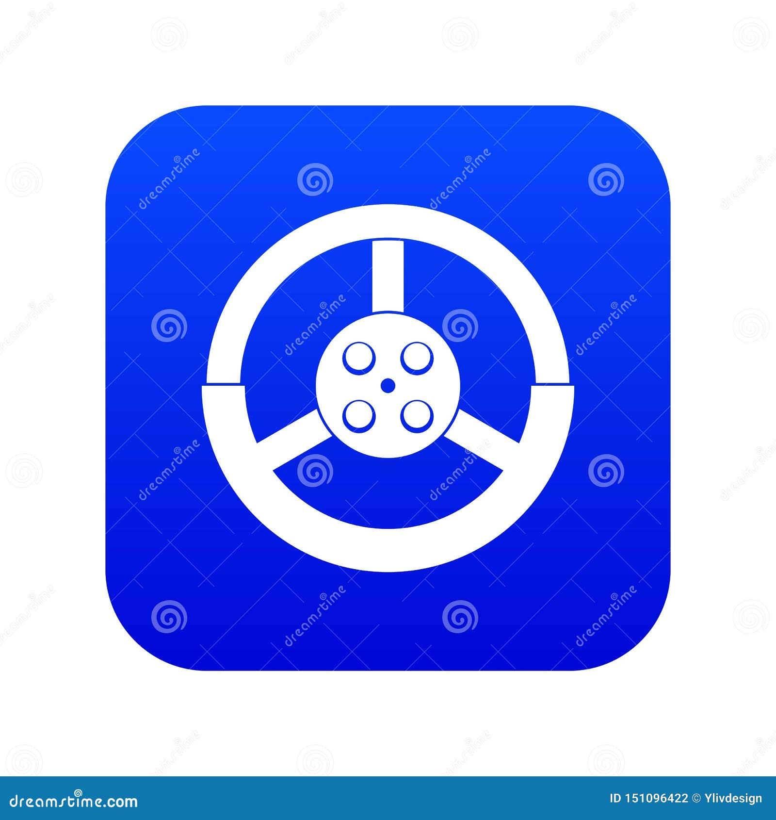 Steering Wheel Icon Digital Blue Stock Vector - Illustration of track ...