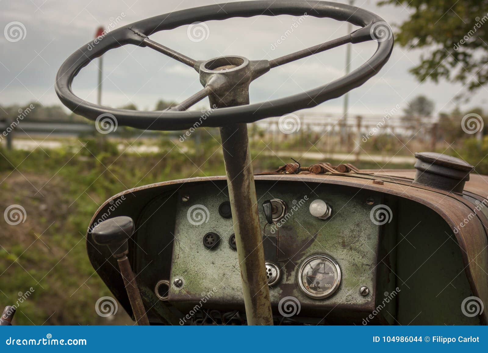 Dashboard of a Vintage Tractor. Stock Photo - Image of working, panel ...