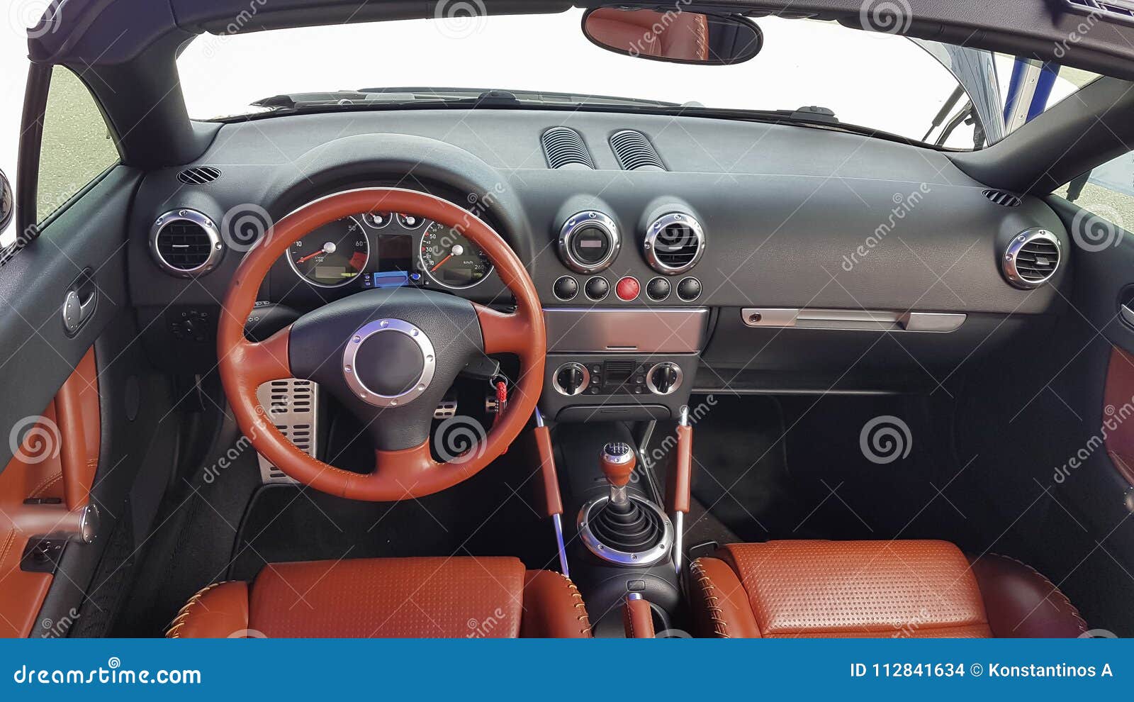 Car Luxury Inside. Interior Of Prestige Modern Car. Front Seats With ...