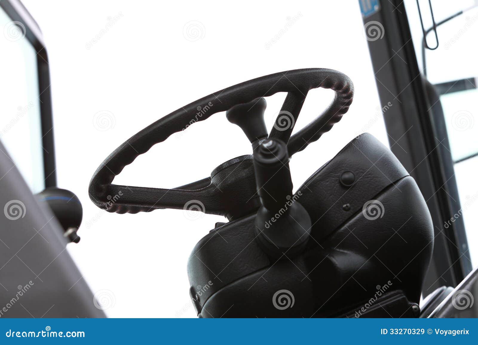 Steering Wheel in New Industrial Machine Stock Image - Image of detail ...