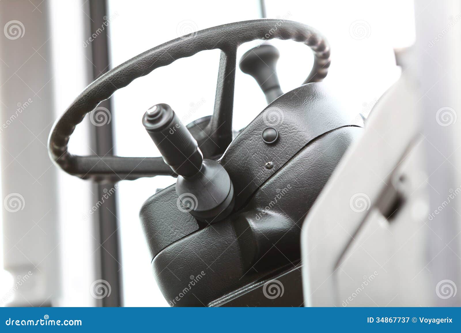 Steering Wheel in New Industrial Machine Stock Image - Image of power ...