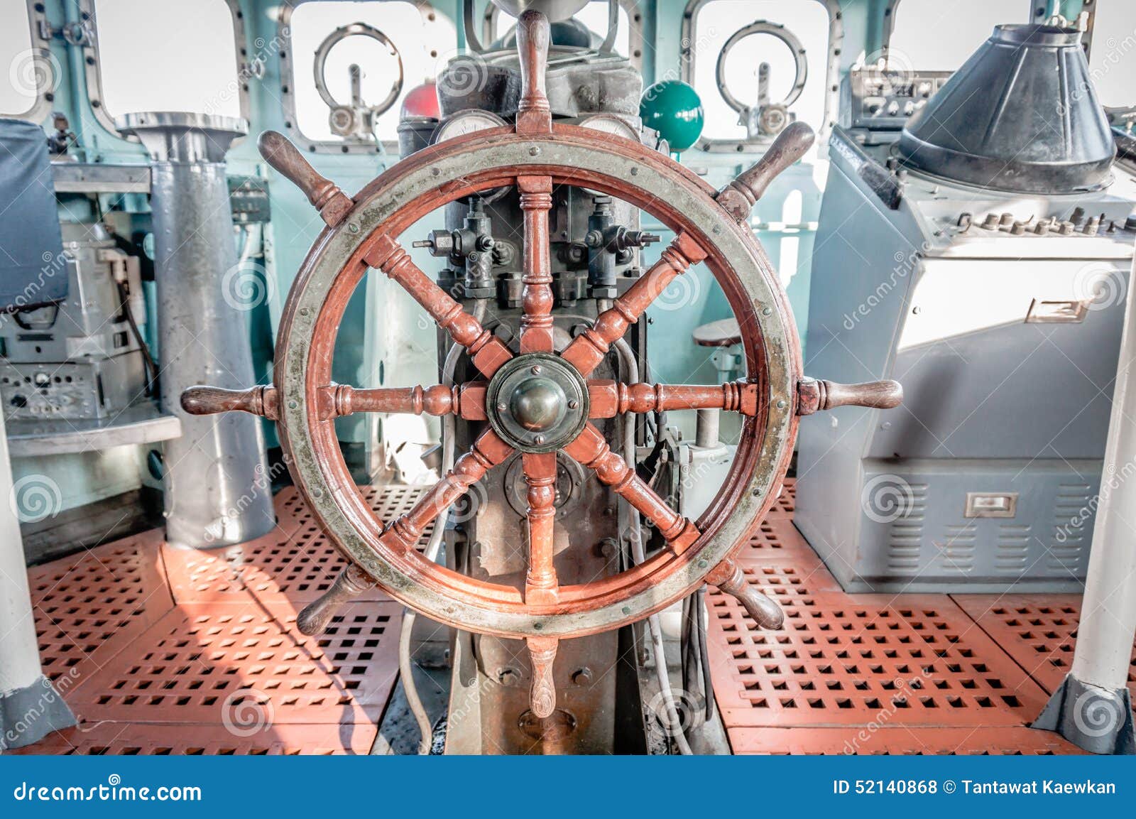 Steering Wheel In Old Bridge Stock Photo - Image: 52140868