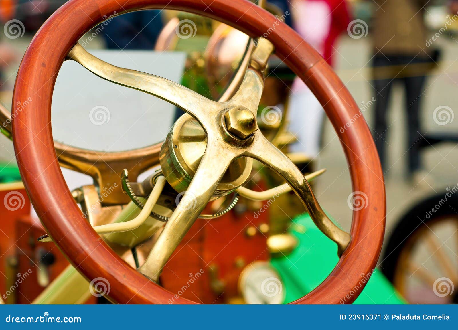 Steering Wheel of an Old Car Stock Image - Image of instrument, button ...