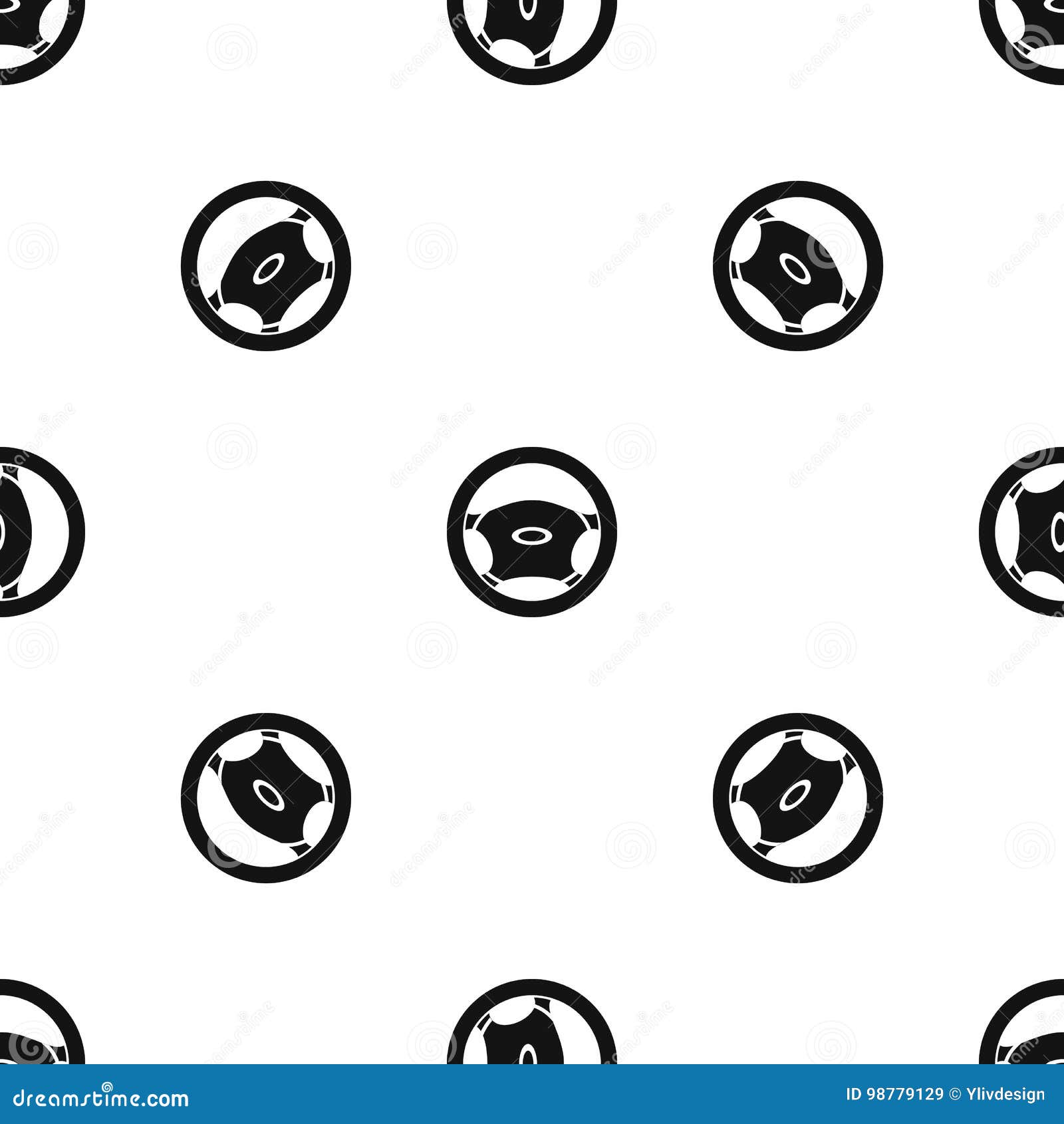 Steering, Wheel Pattern Seamless Black Stock Vector - Illustration of ...