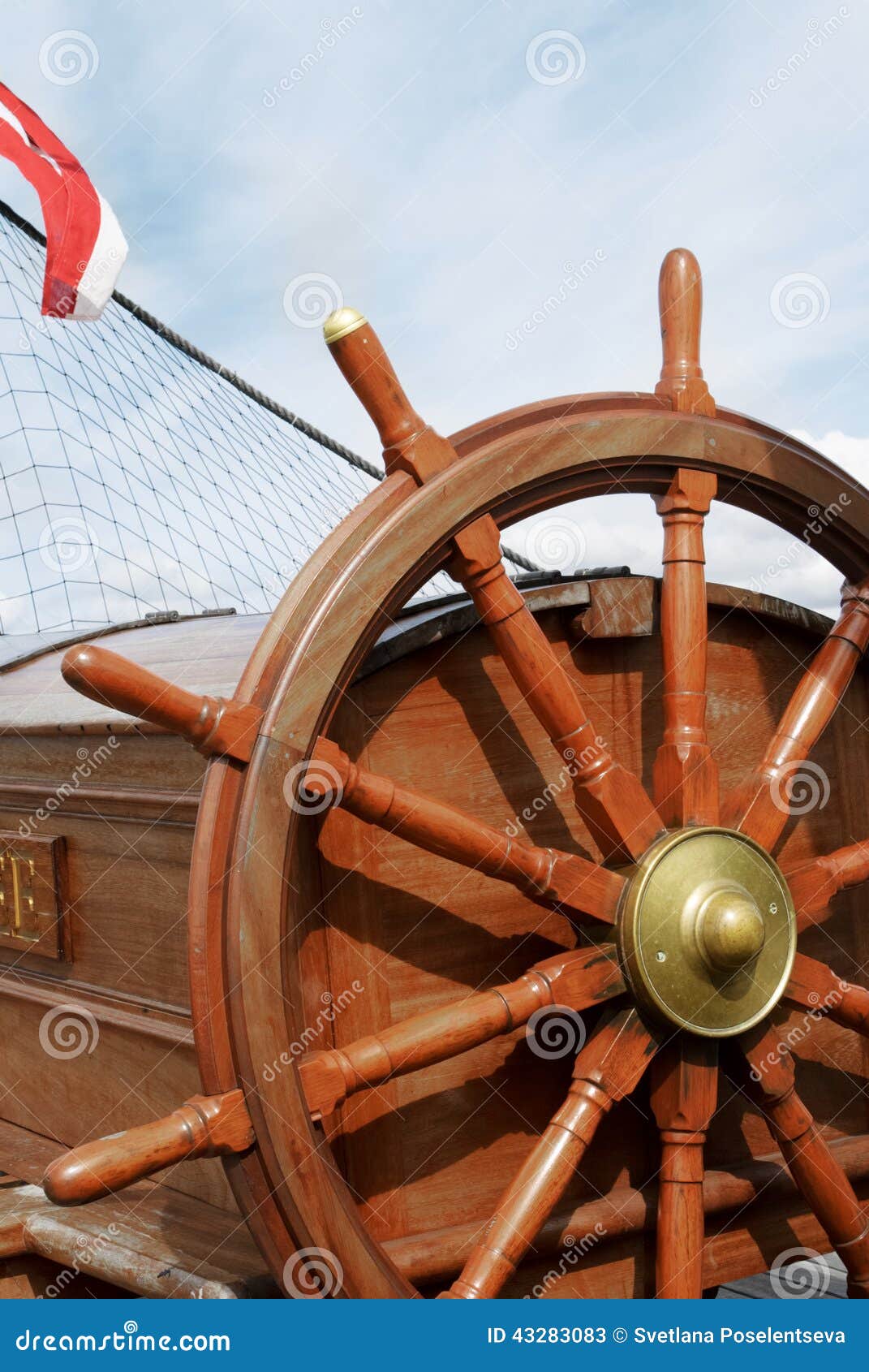 Steering Wheel of a Sailing Ship Stock Image - Image of sailing, people ...