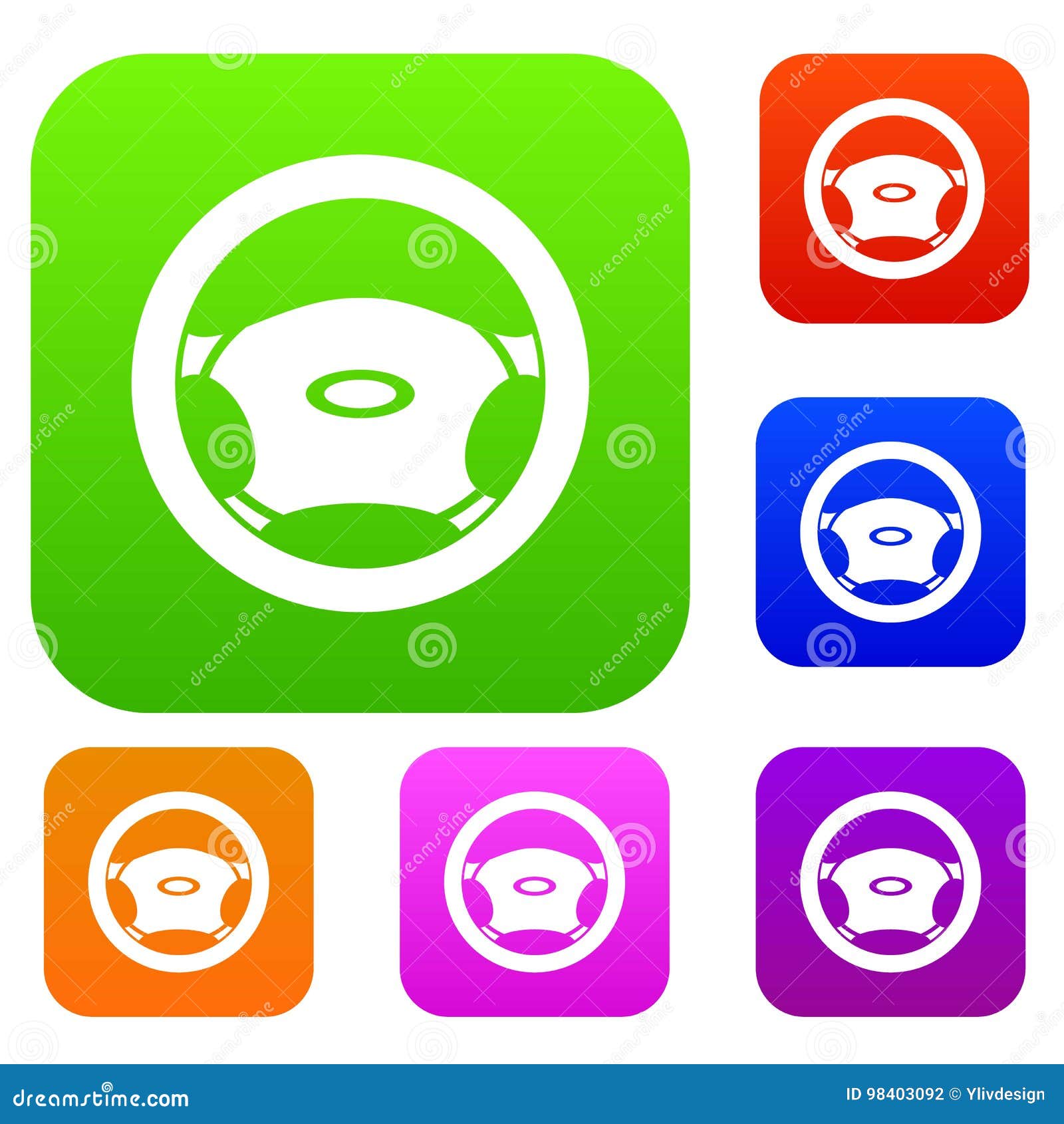 Steering, Wheel Set Collection Stock Vector - Illustration of modern ...