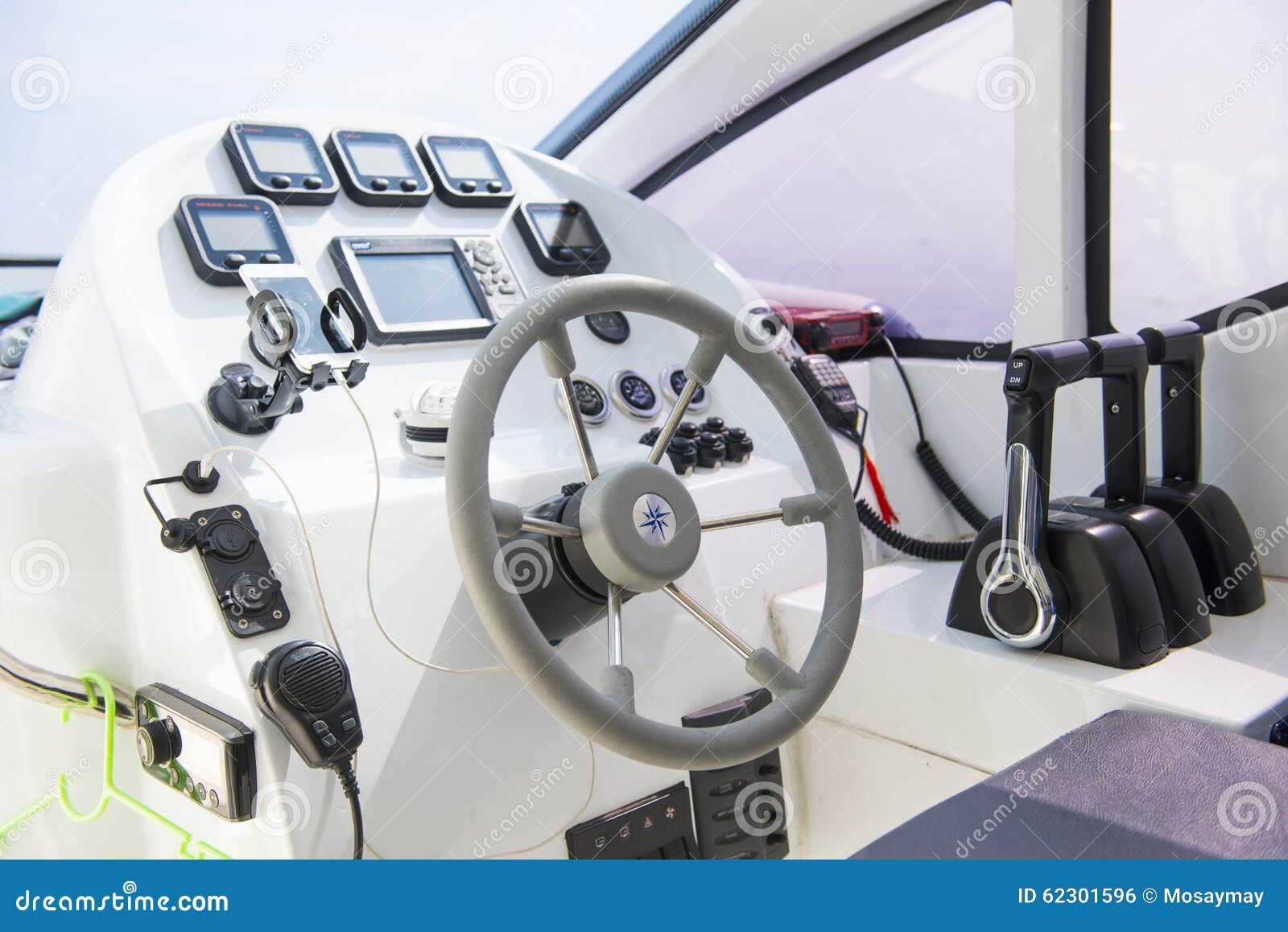 Steering Wheel the Ship of Speedboats Stock Photo - Image of navigation ...