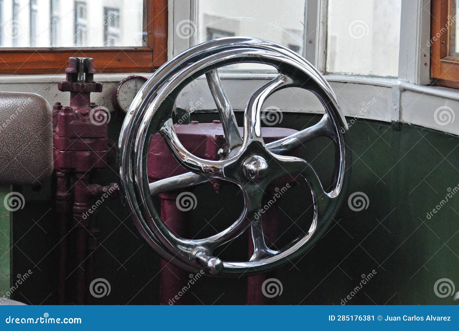 Steering Wheel To Drive the Tram Stock Image - Image of lisboa, iron ...