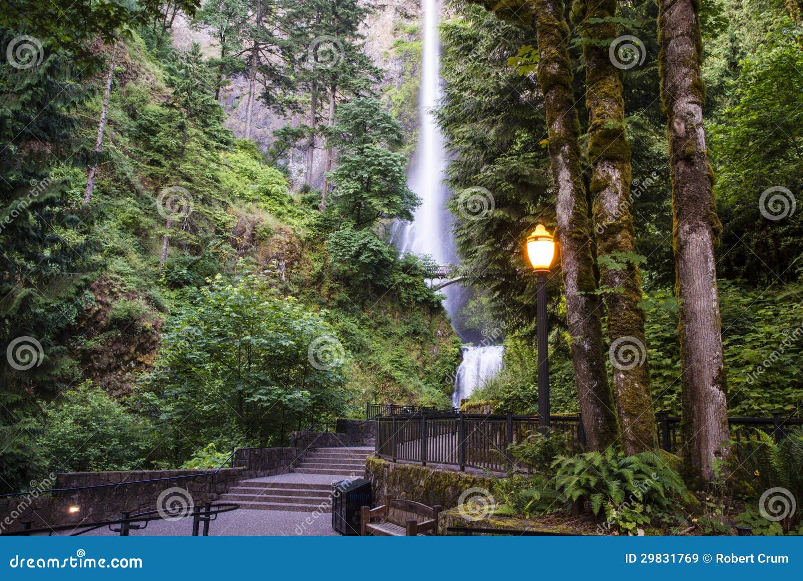Steetlights at Waterfalls Viewing Area Stock Image - Image of tourism ...