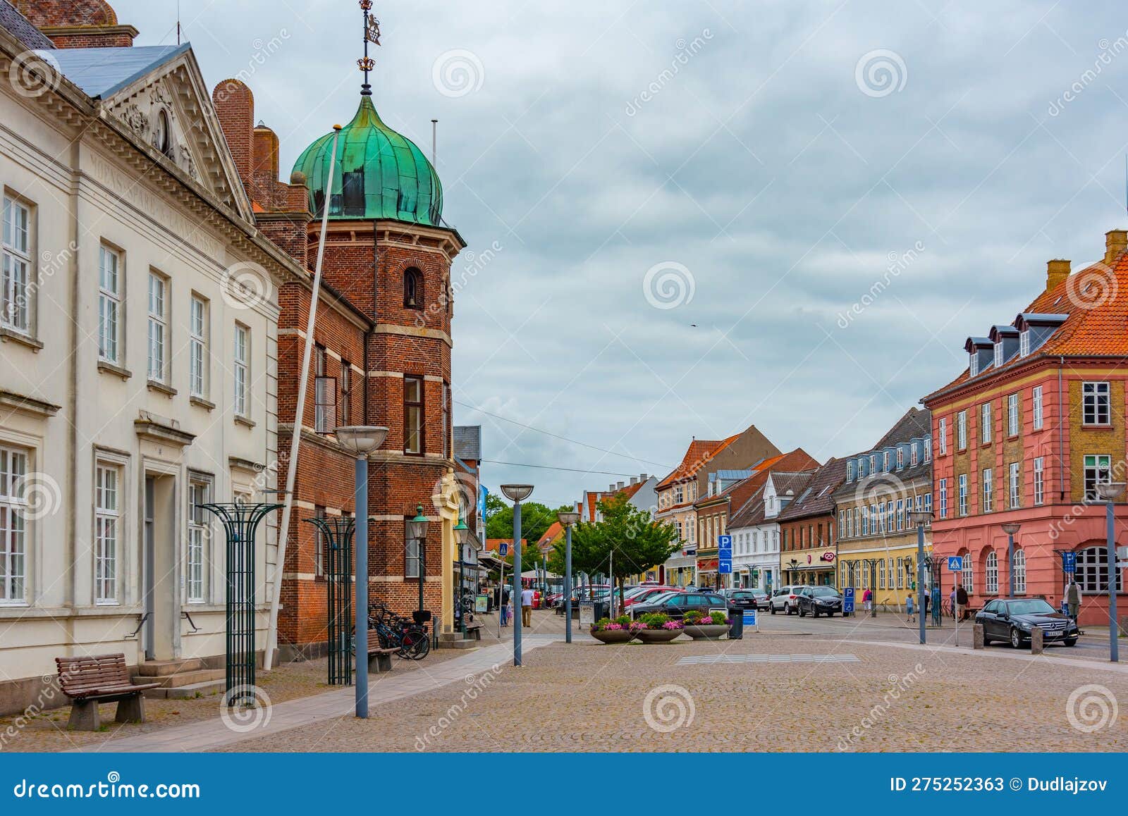 Stege, Denmark, June 22, 2022: Square at Center of Stege, Denmar ...