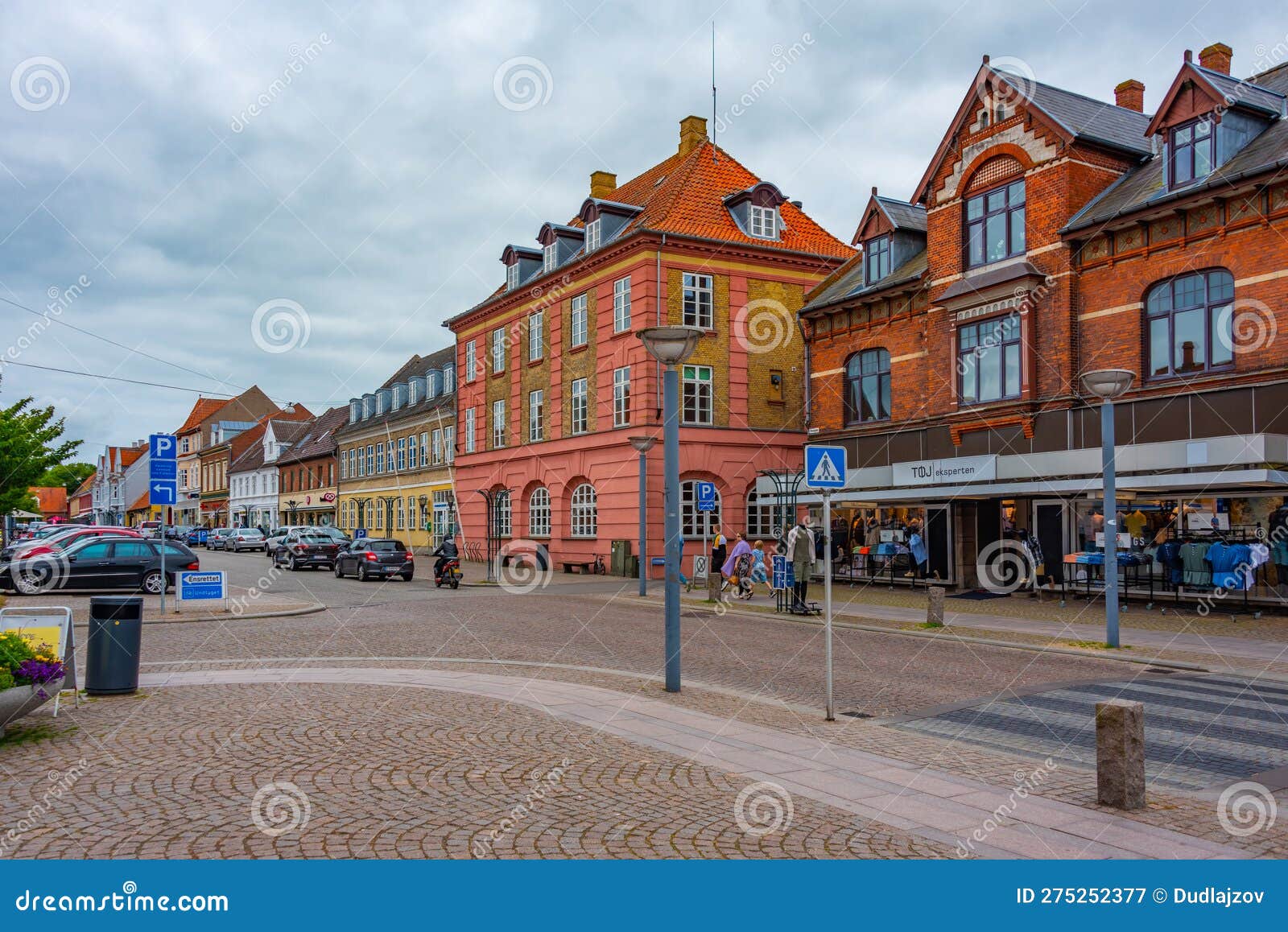 Stege, Denmark, June 22, 2022: Square at Center of Stege, Denmar ...