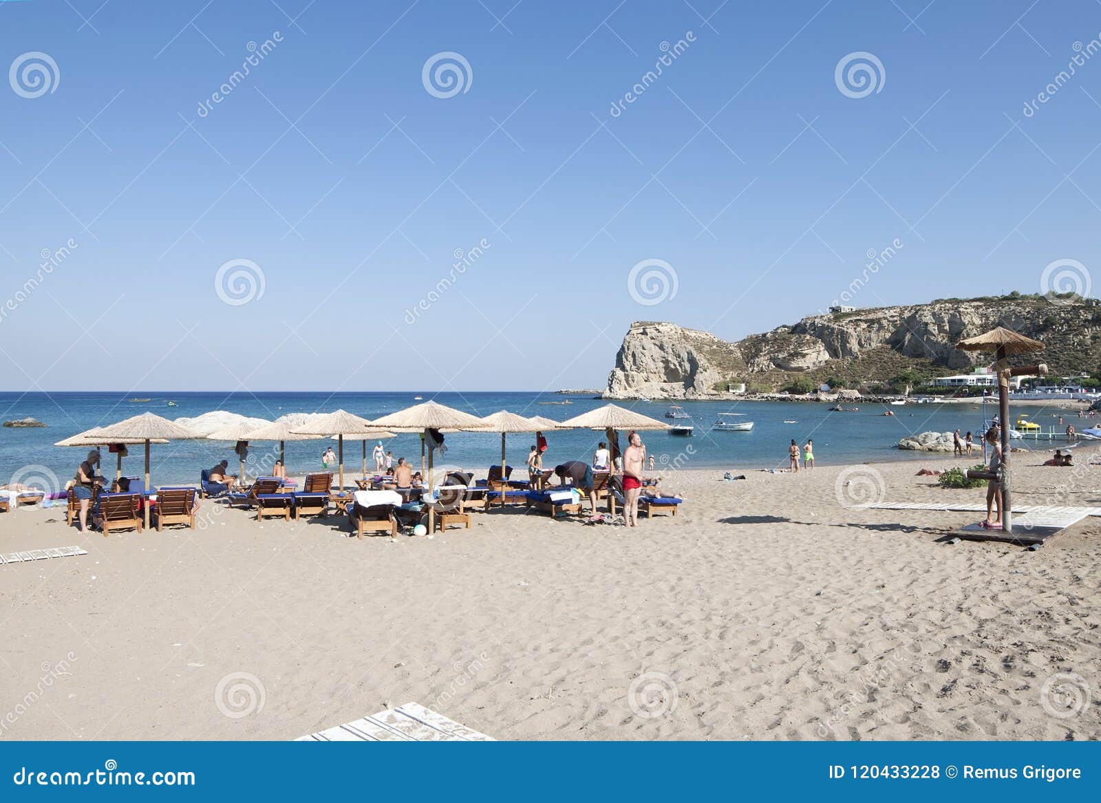 Stegna Beach in Rhodes Island Editorial Stock Photo - Image of ...