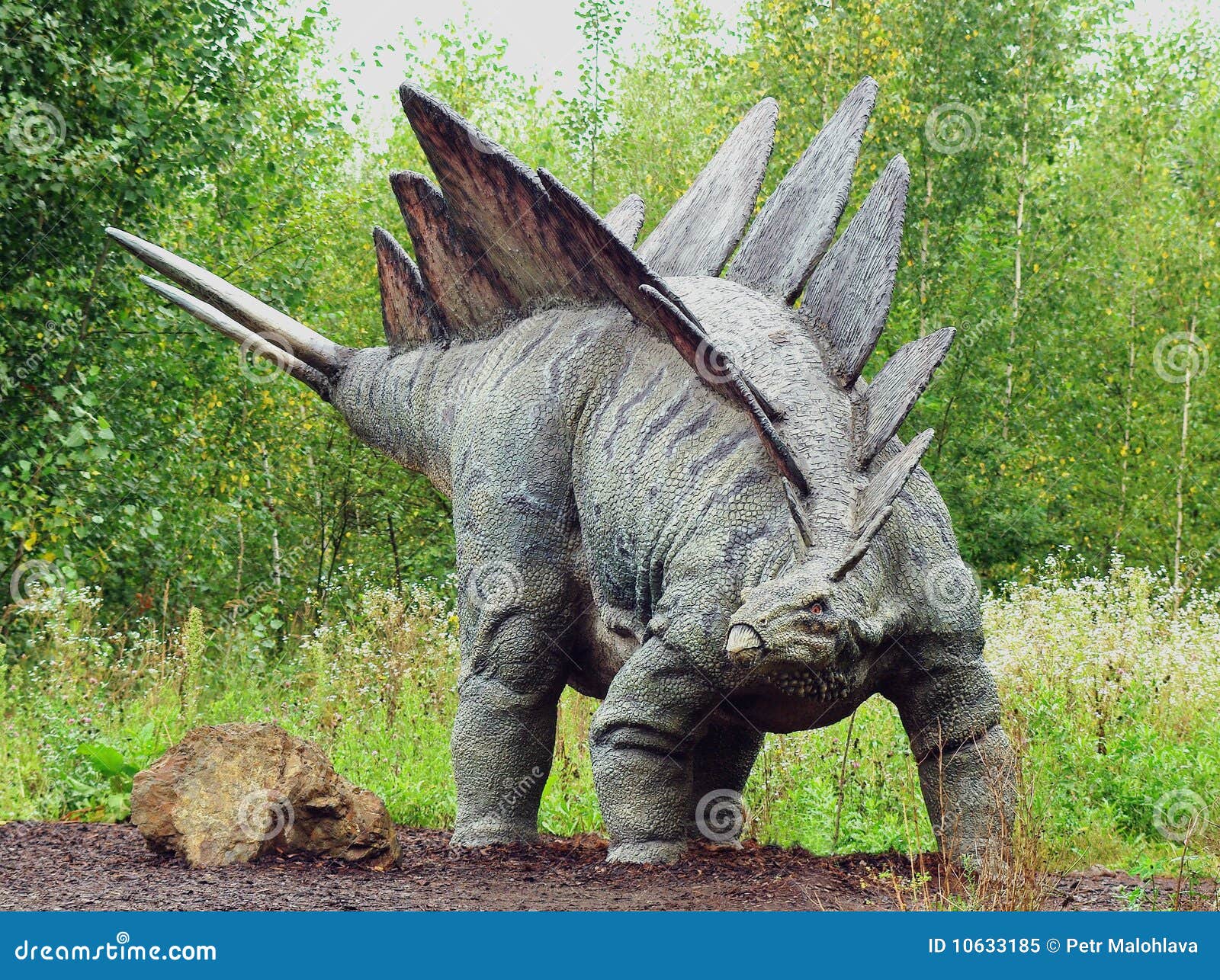 Dinosaur Stegosaurus Effigy Or Sculpture In The Forest Editorial Image ...