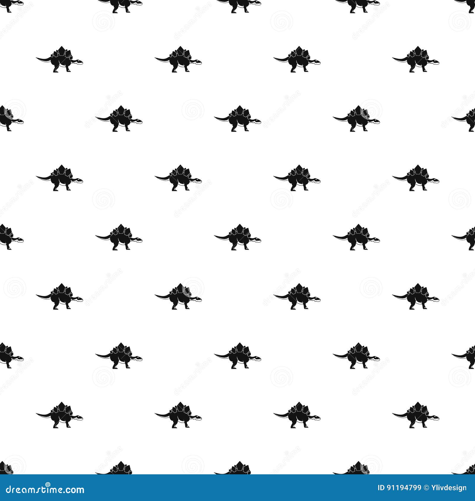Stegosaurus Dinosaur Pattern Vector Stock Vector - Illustration of ...