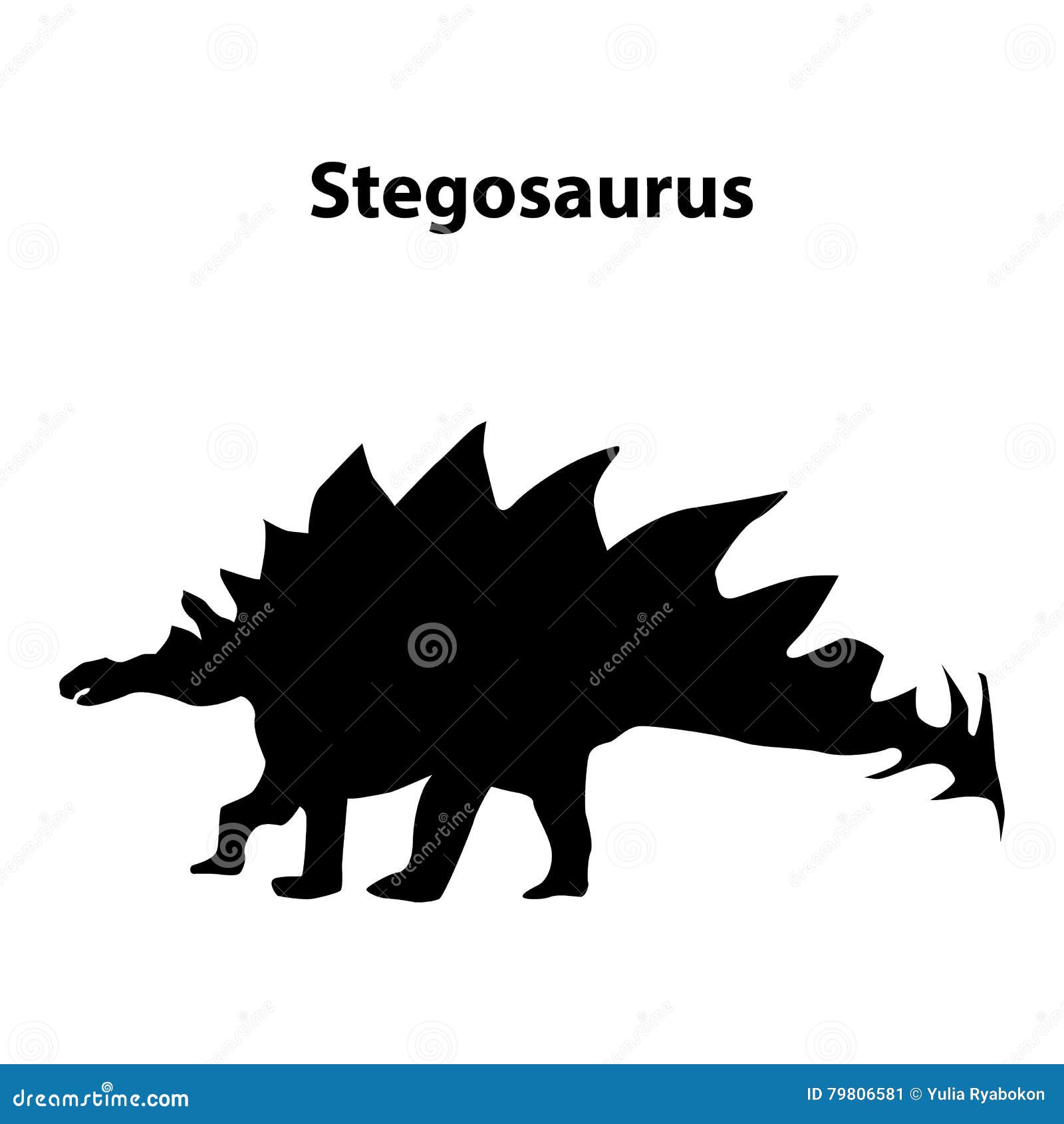Stegosaurus Dinosaur Silhouette Stock Vector - Illustration of outline ...