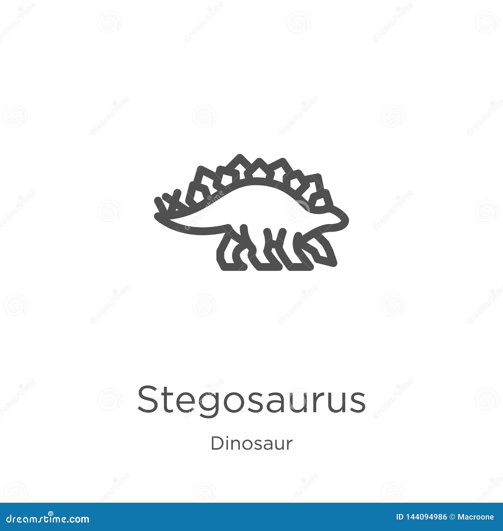 Stegosaurus Outline Vector. Elements Of Dinosaurs Illustration In Neon ...