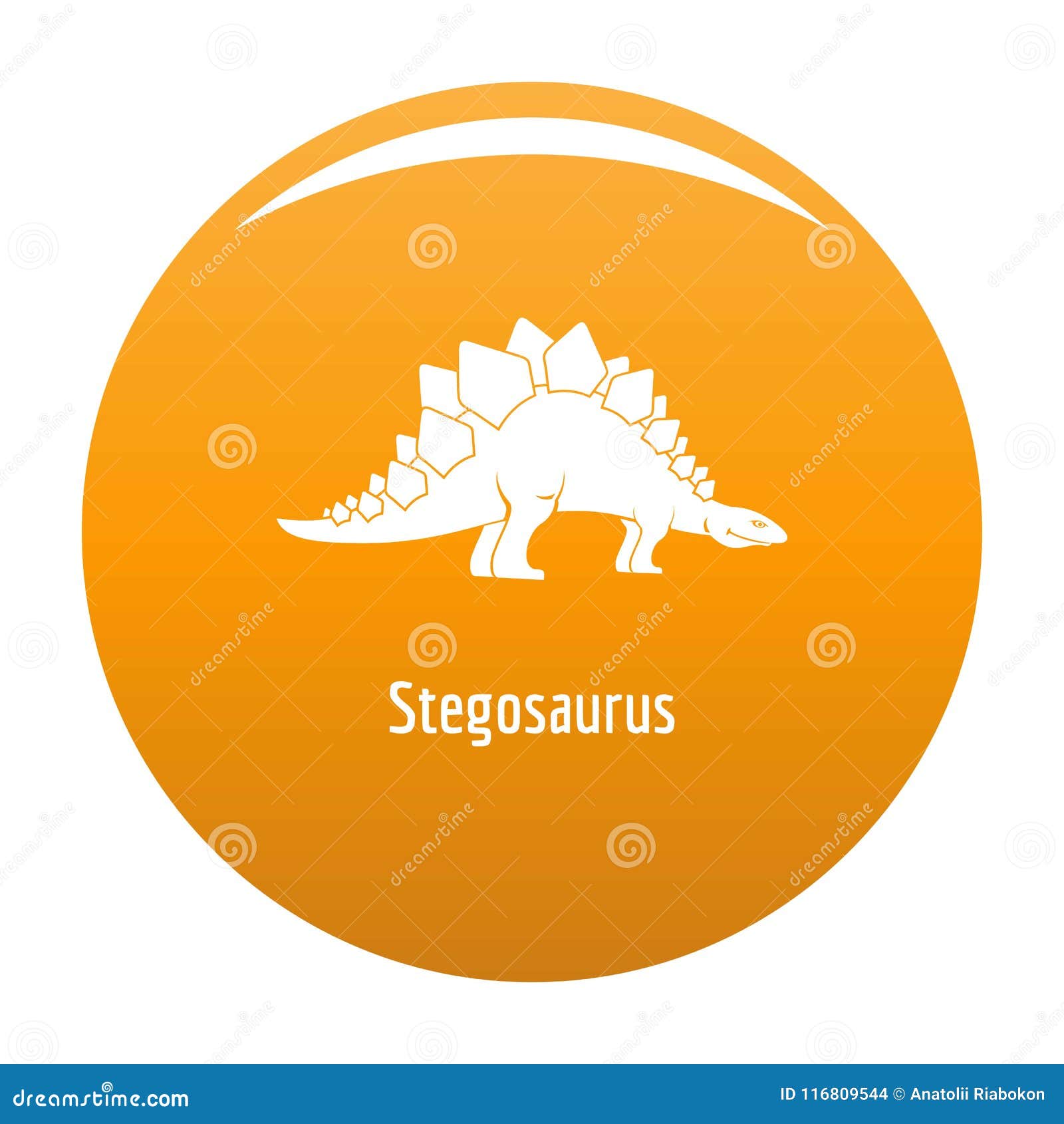 Stegosaurus Icon Vector Orange Stock Vector - Illustration of powerful ...