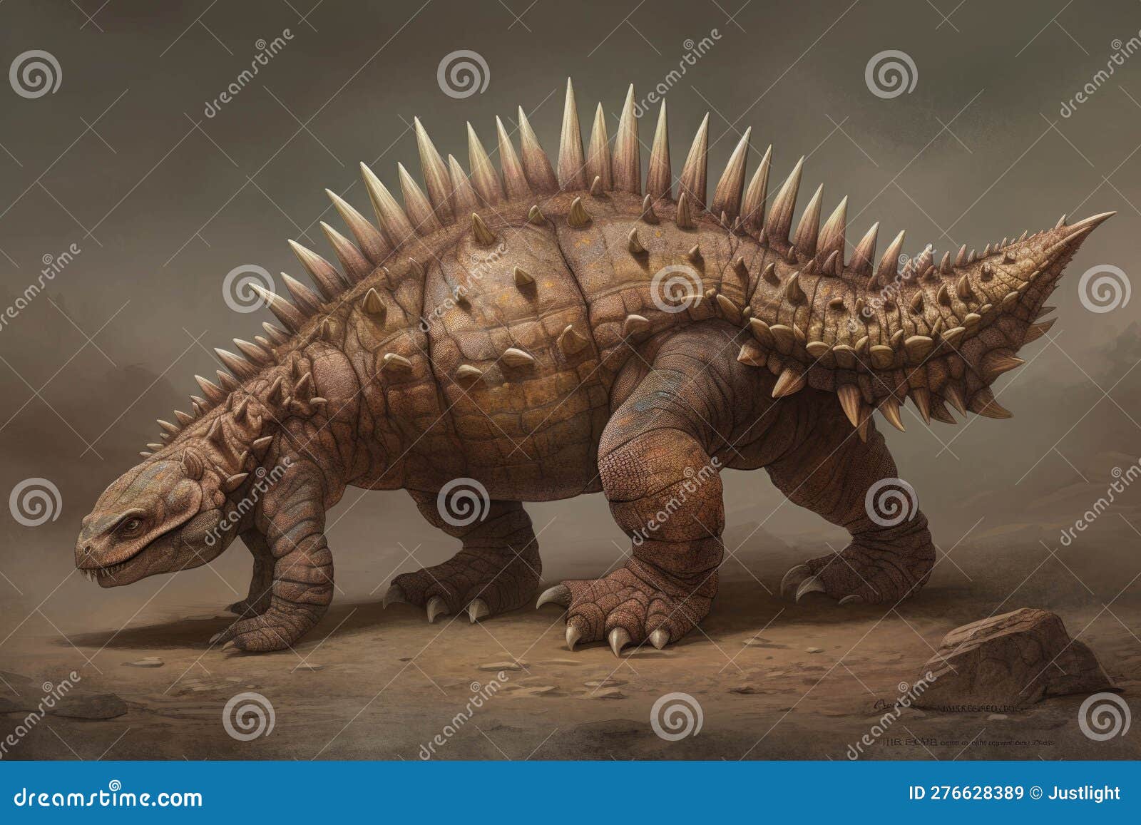Stegosaurus With Its Distinctive Plates And Spiked Tail Stock Image ...