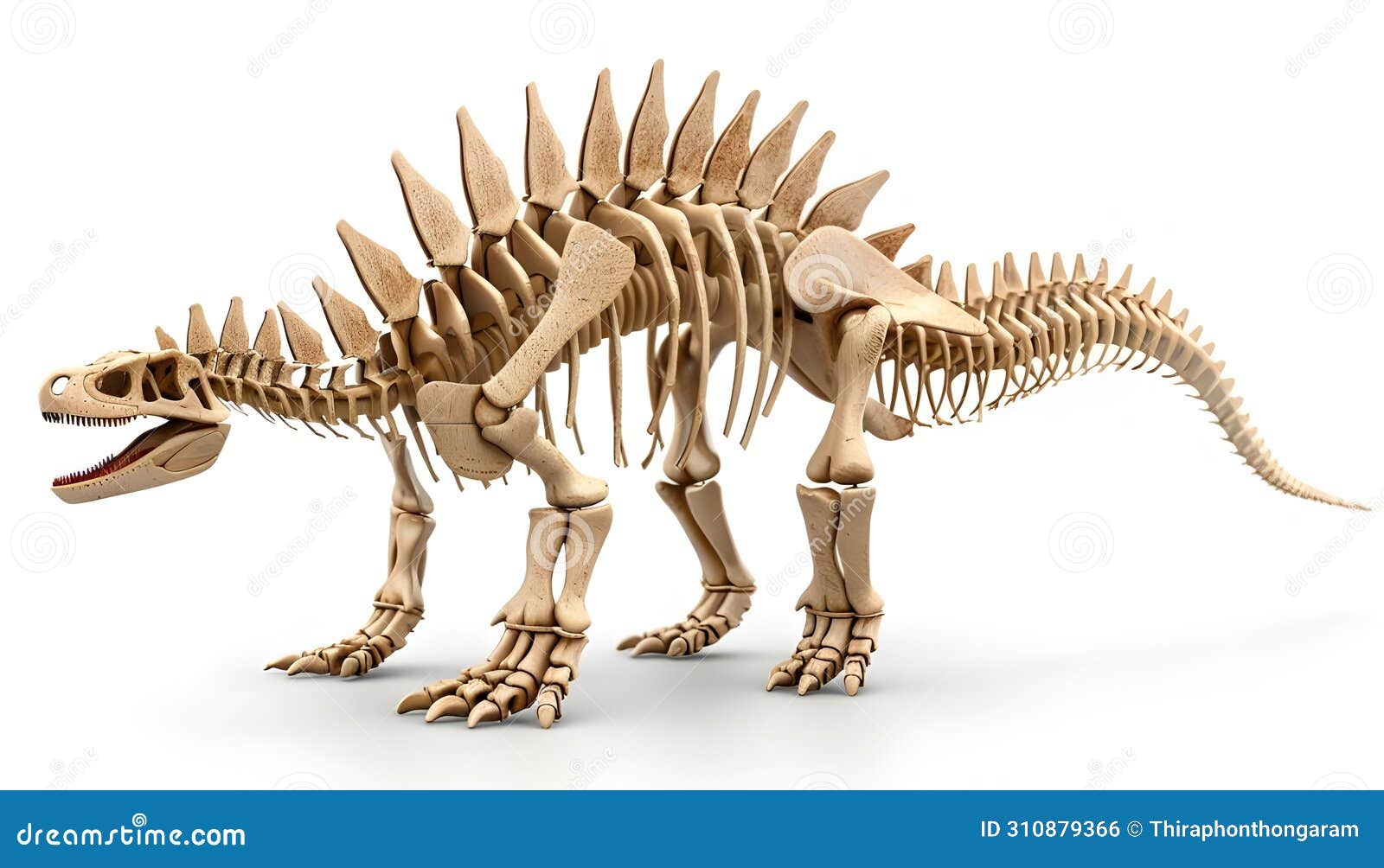 Stegosaurus Skeleton . Silhouette Dinosaurs . Side View . Vector ...