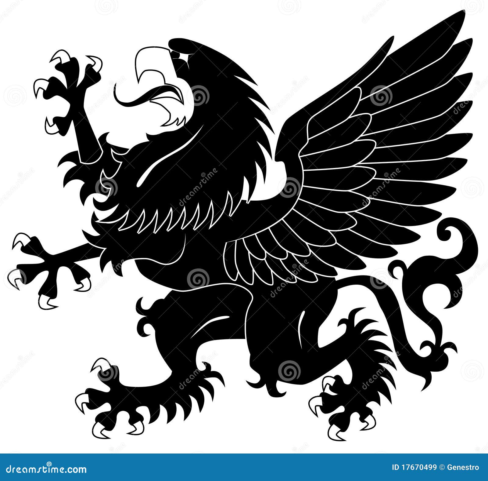 Stehender Heraldischer Greif Vektor Abbildung - Illustration von glaube ...