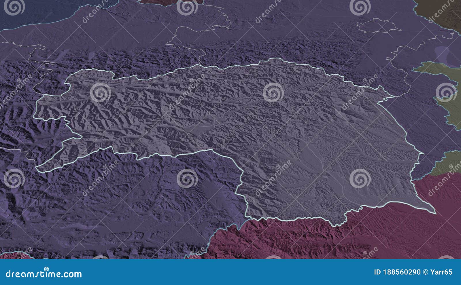 Steiermark, Austria - Outlined. Administrative Stock Illustration ...