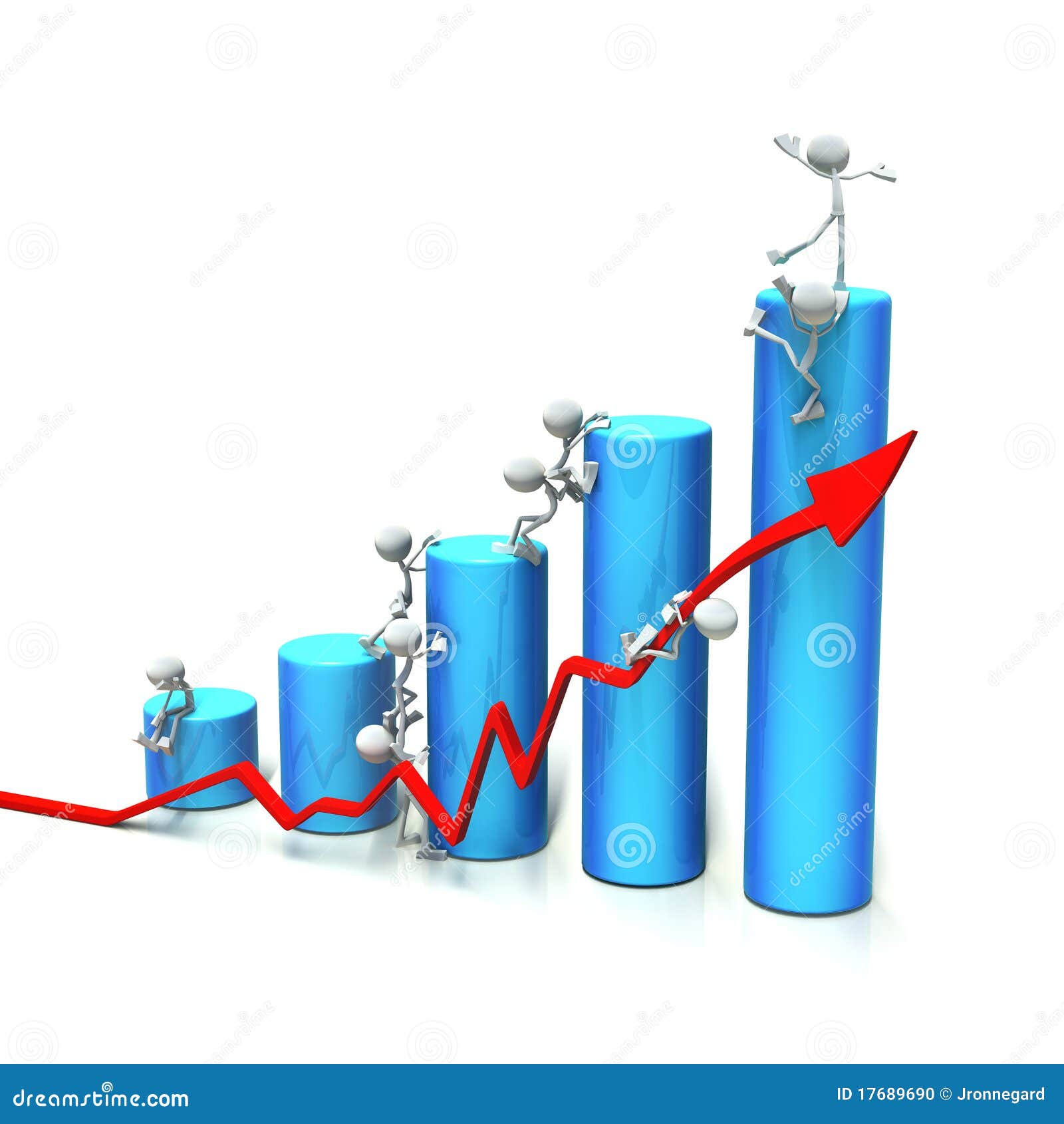 Steigen der Zeichen 3D stock abbildung. Illustration von dokument ...