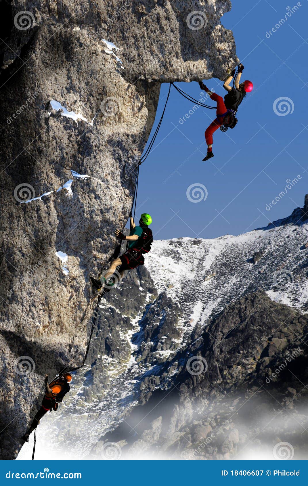 Steigen in Einem Hohen Berg Stockbild - Bild von hoch, bewohner: 18406607