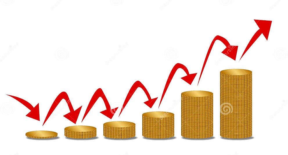 Steigende Geld-Schritte vektor abbildung. Illustration von finanzierung ...