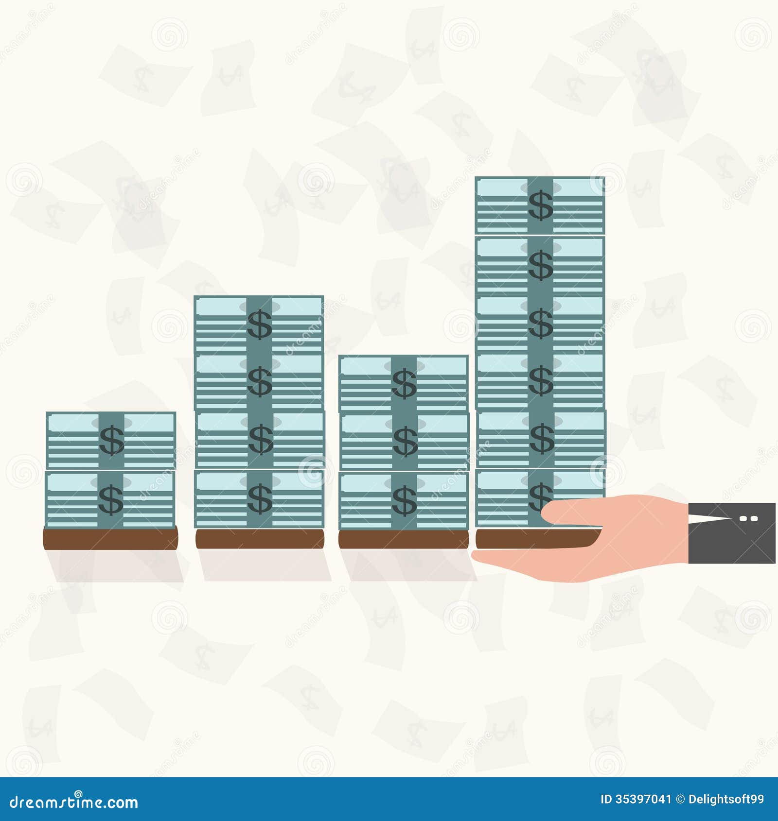 Steigende Gelddiagramme vektor abbildung. Illustration von abbildung ...