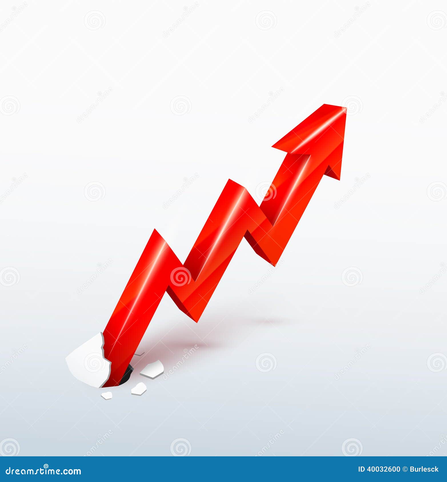 Steigender Roter Pfeil Des Vektors 3d Vektor Abbildung - Illustration ...