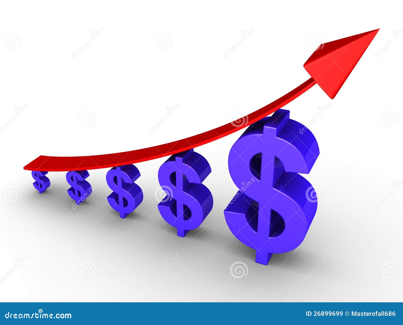 Steigendes Diagramm Und Dollar Stock Abbildung - Illustration von ...