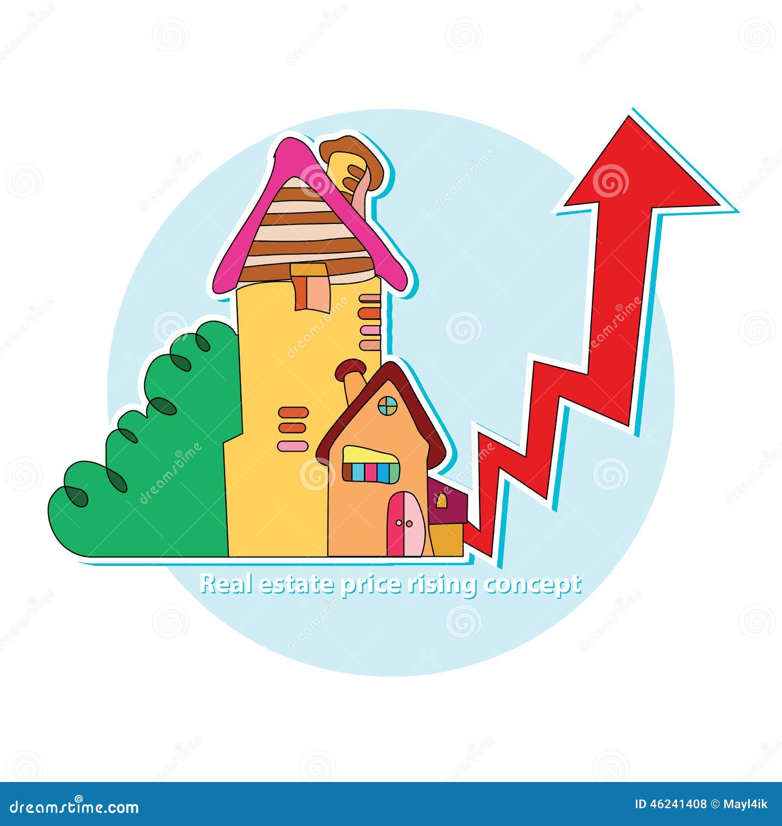 Steigendes Konzept Des Immobilienpreises Vektor Abbildung ...