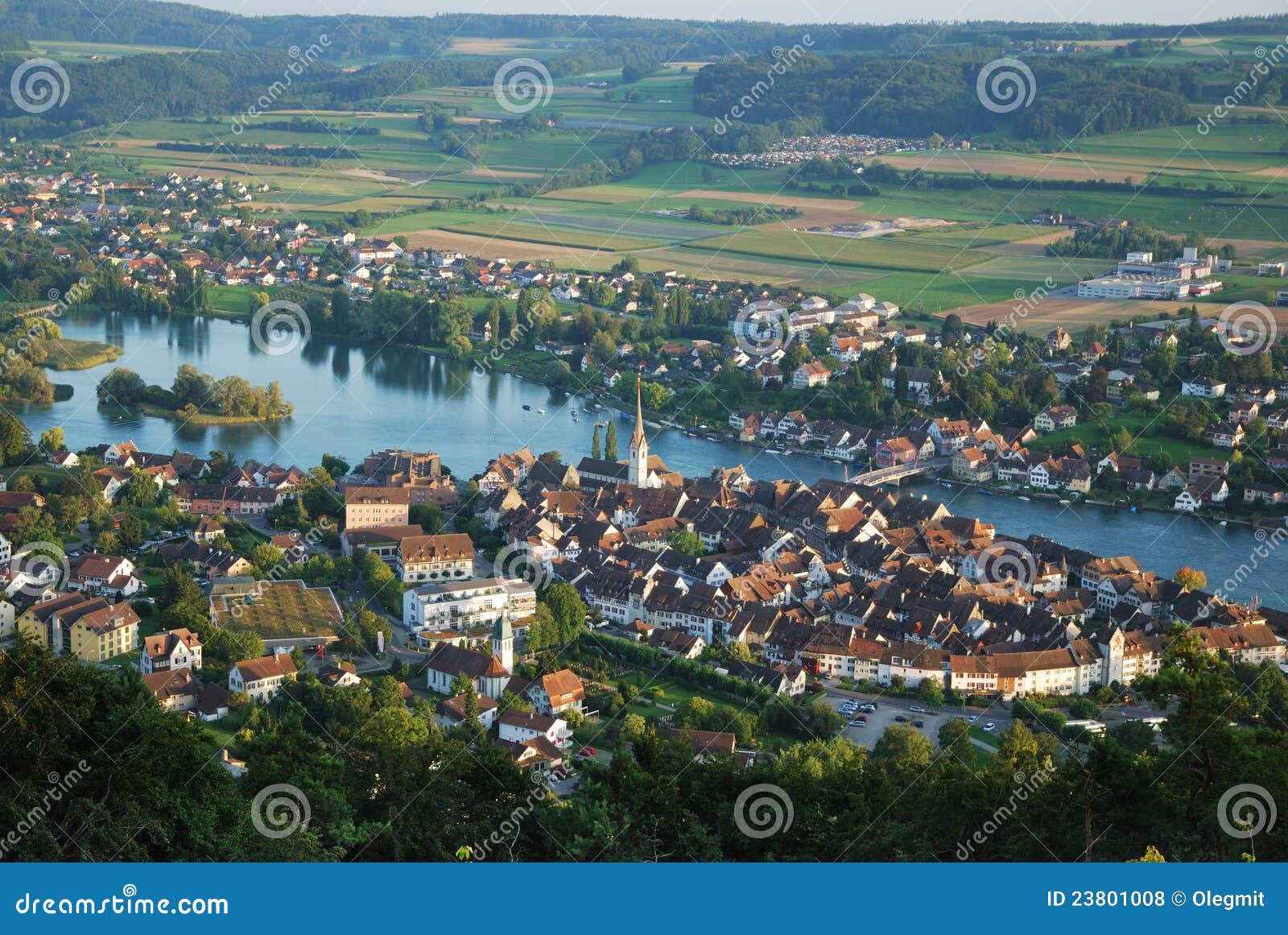 Stein am Rhein from above. stock photo. Image of river - 23801008