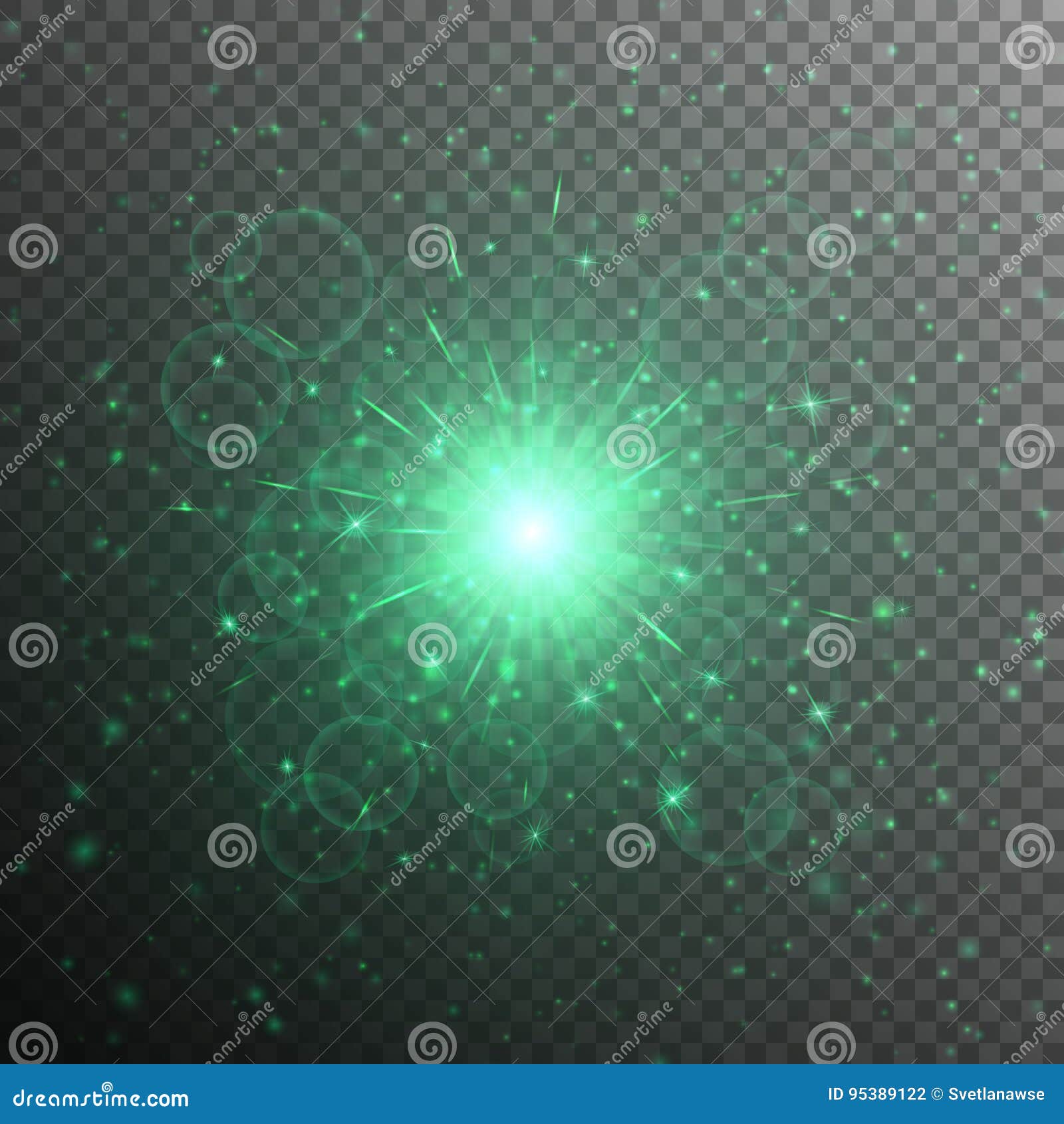 Stella con luce verde illustrazione vettoriale. Illustrazione di ...