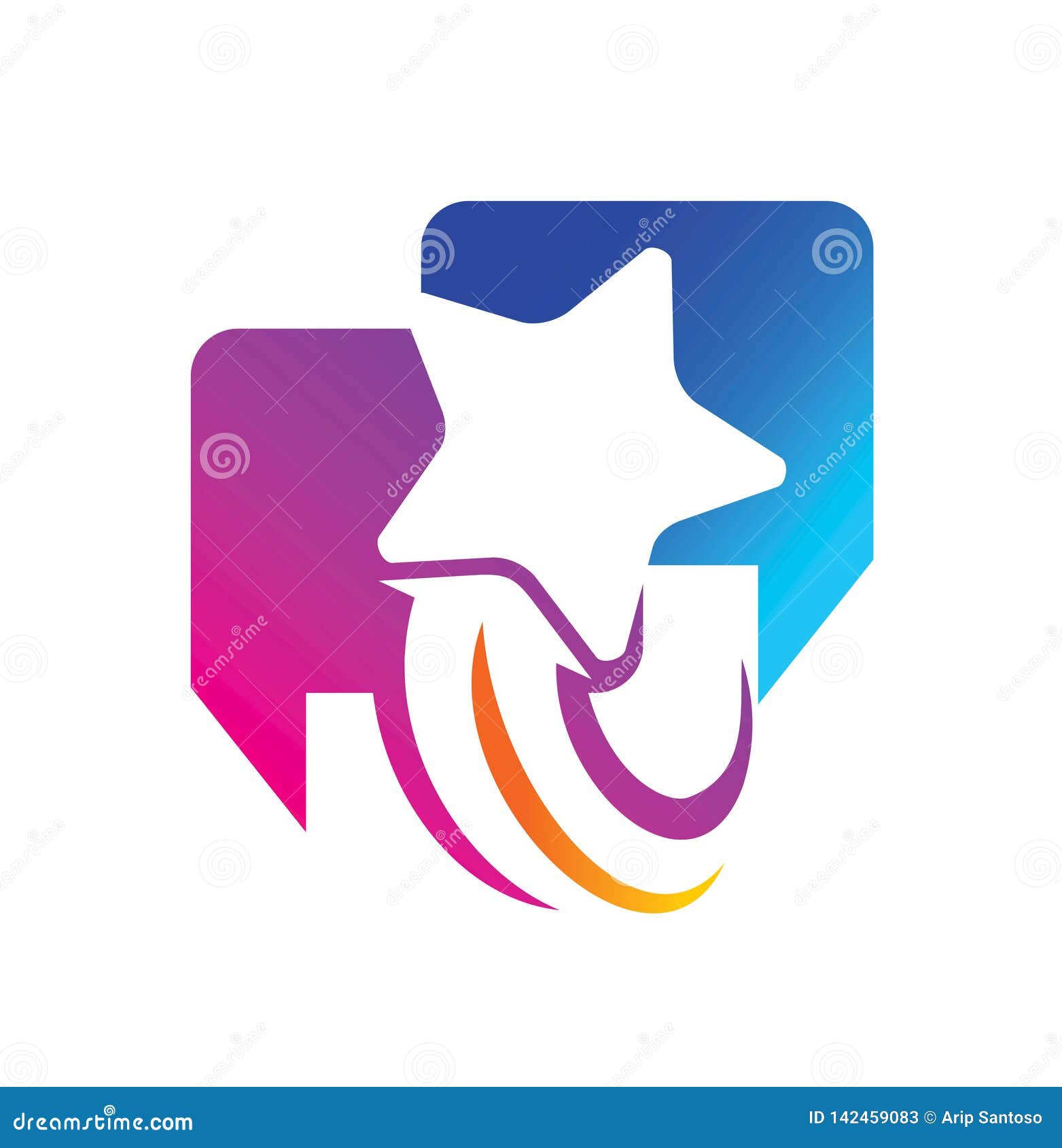 Stella Logo Design Template Isolated Di Successo Illustrazione ...