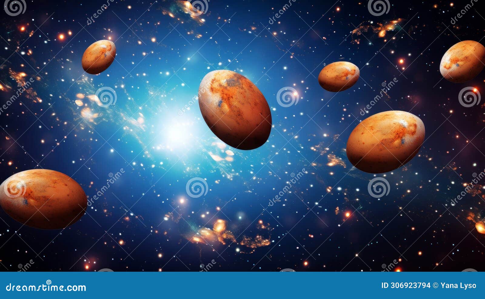 Stellar Backdrop Featuring Eggs in Space. Concept of Interstellar ...