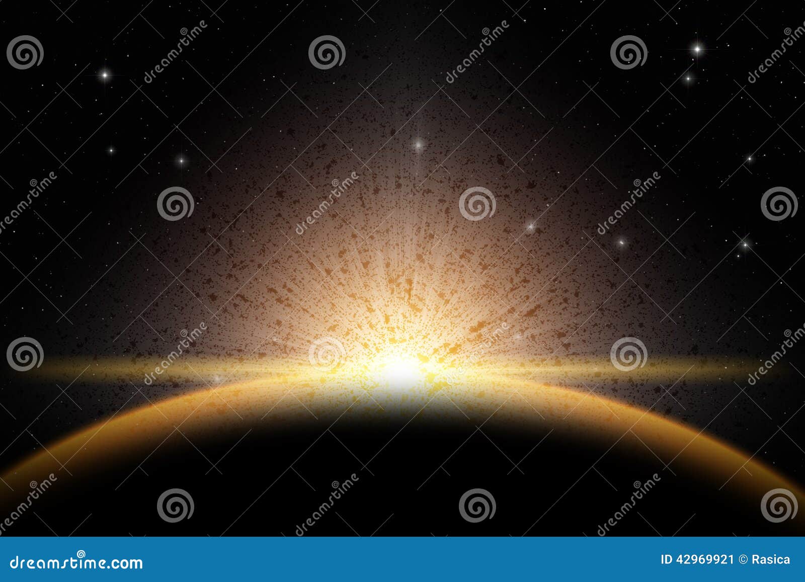 Stellar Explosion in Galaxy with Stars Stock Illustration ...
