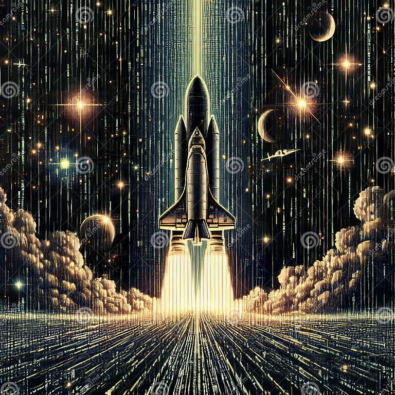 Stellar Grid a Matrix Code Depiction O Rare Odd Stock Image - Image of ...