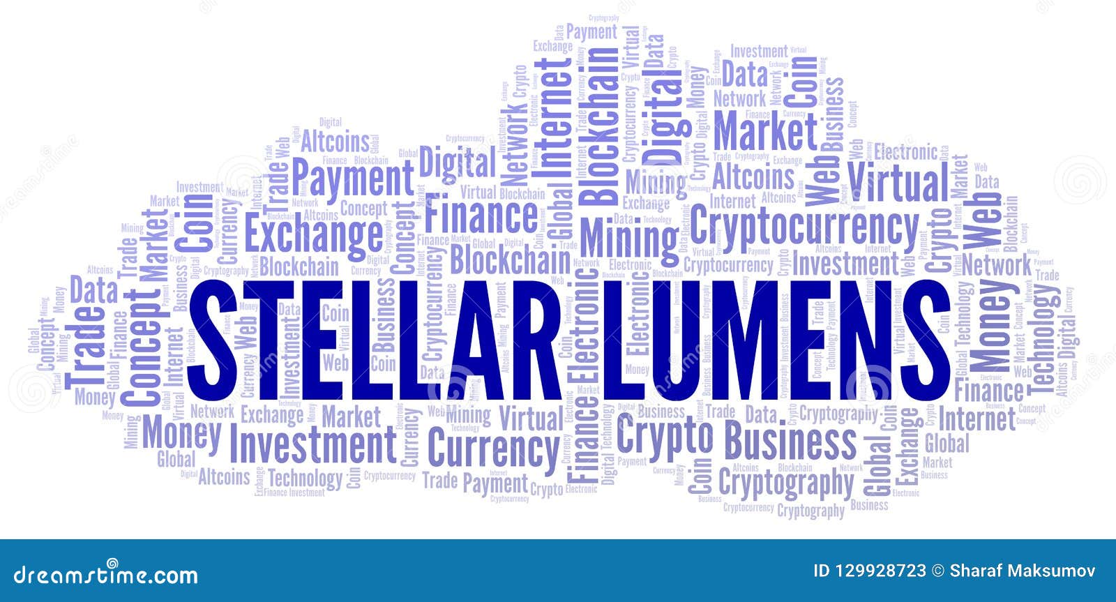 Stellar Lumens Cryptocurrency Coin Word Cloud. Stock Illustration ...