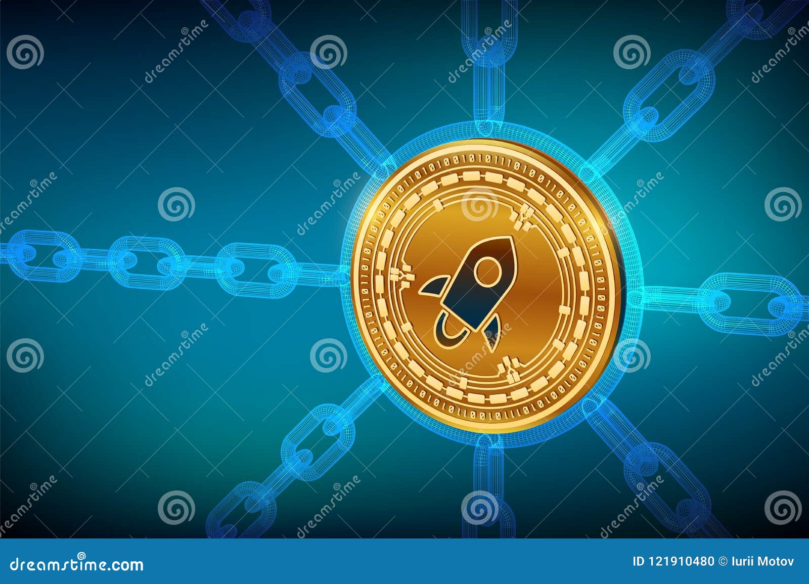 Stellar Moeda Cripto Corrente De Bloco Moeda 3D Estelar Física ...